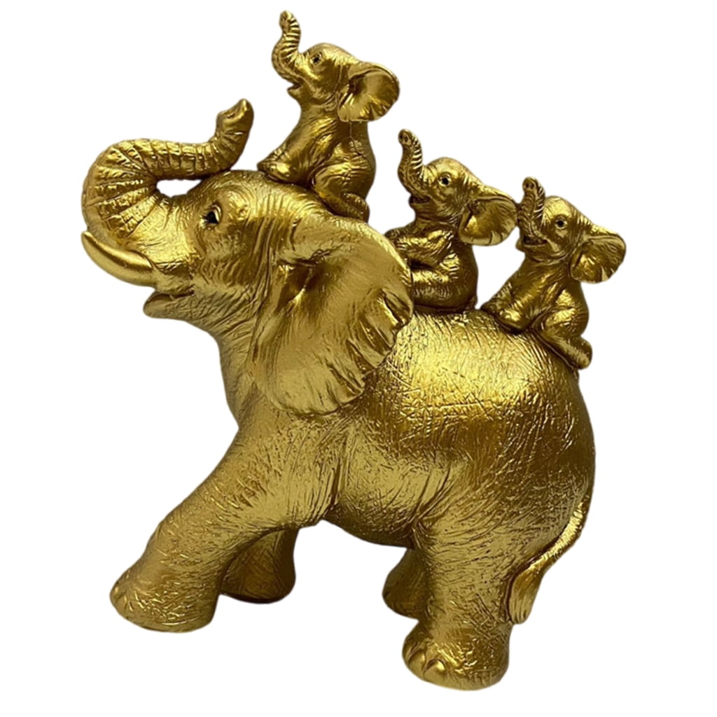 Resins Baby and Mother Elephant Family Sculpture Figurine for Home ...
