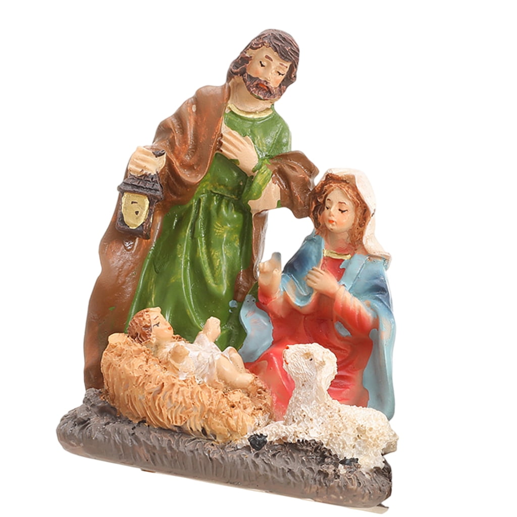 Resins Nativity Scene Christmas Ornament Detailed Holy Family Display ...