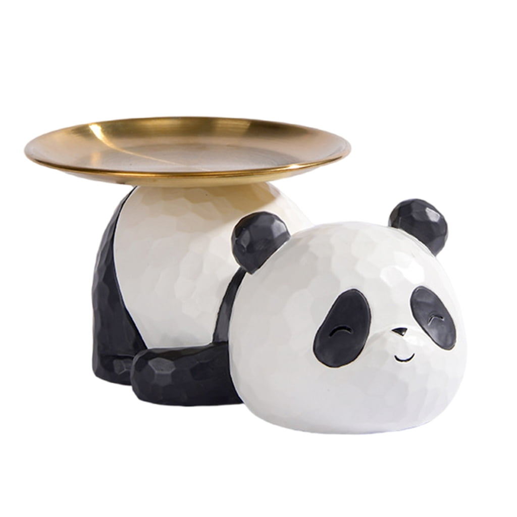 Resins Panda Statue Storage Tray Organizers for Key and Trinkets Home ...