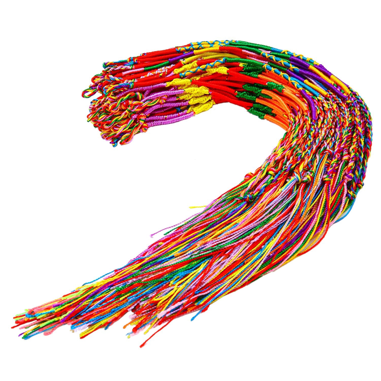 Resinta 60 Pieces Handmade Braided Bracelets Assorted Random Colors ...