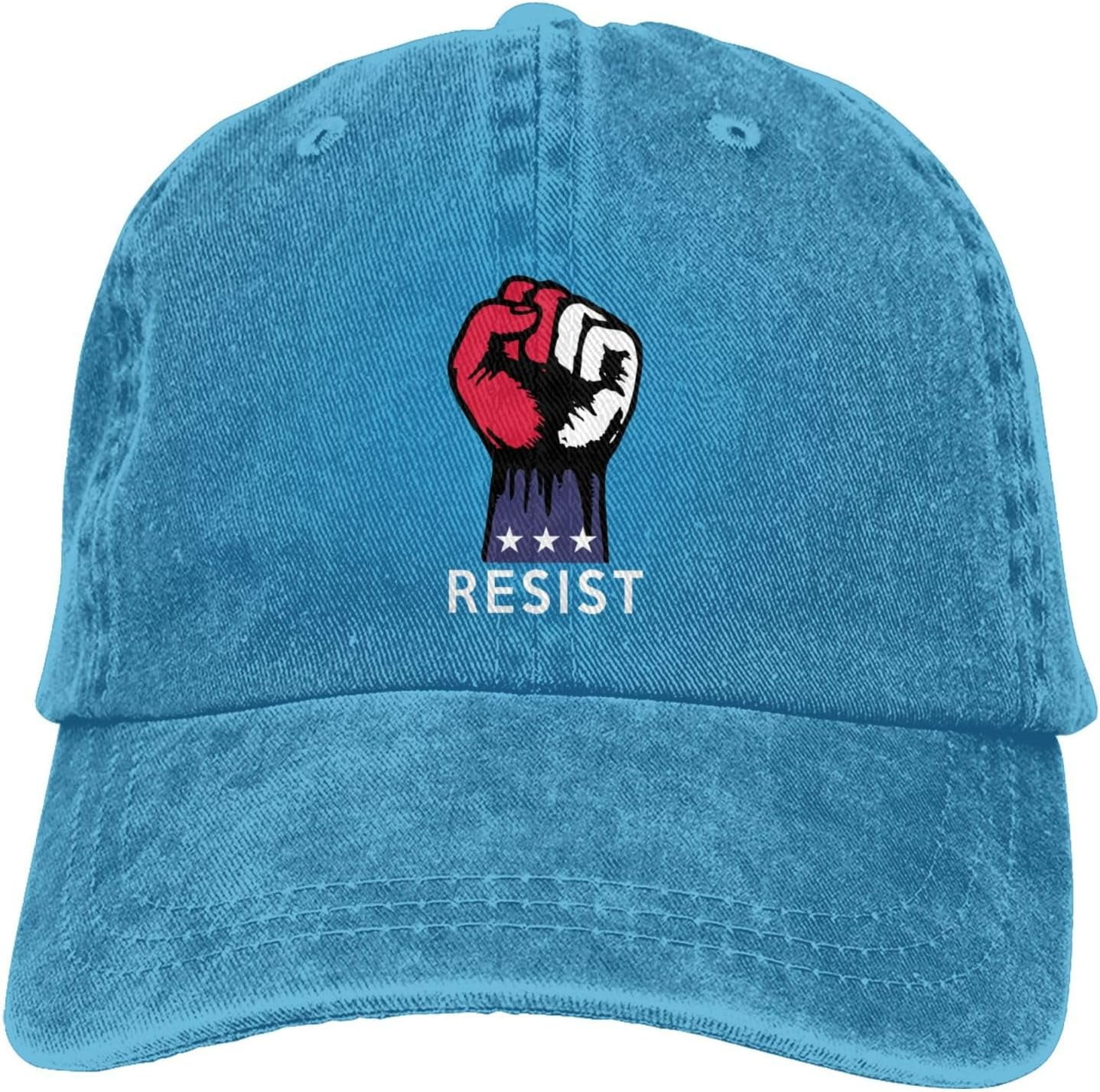 Resist Fist Resistance Hat Distressed Cotton Washed Baseball Cap Black ...