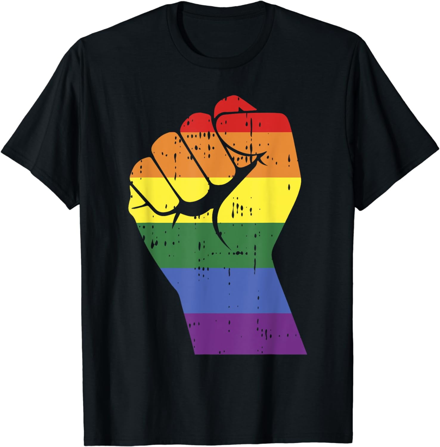 Resist Fist Retro Rainbow Hand Gay LGBT Pride Support Gift T-Shirt ...