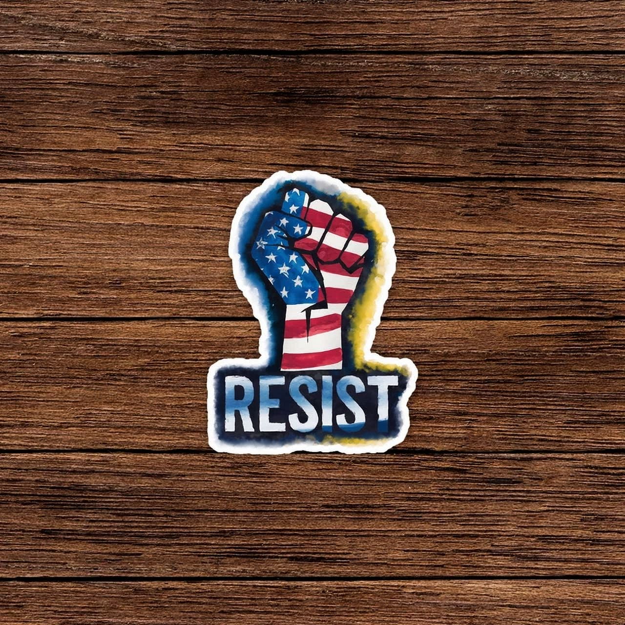 Resist! Patriotic American Flag Fist Protest Sticker Decal Usaphone ...