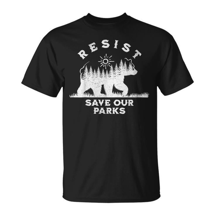 Resist Save Our Parks Alt US National Parks Bear Nature T-Shirt ...