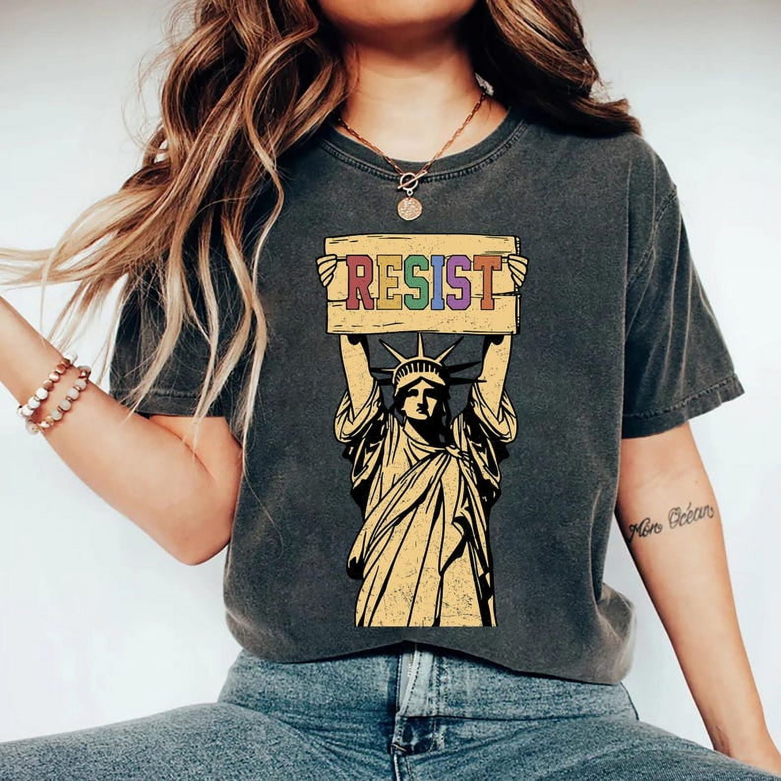 Resist Shirt Statue of Liberty Tshirt, Resist Shirt , Comfort Colors T ...