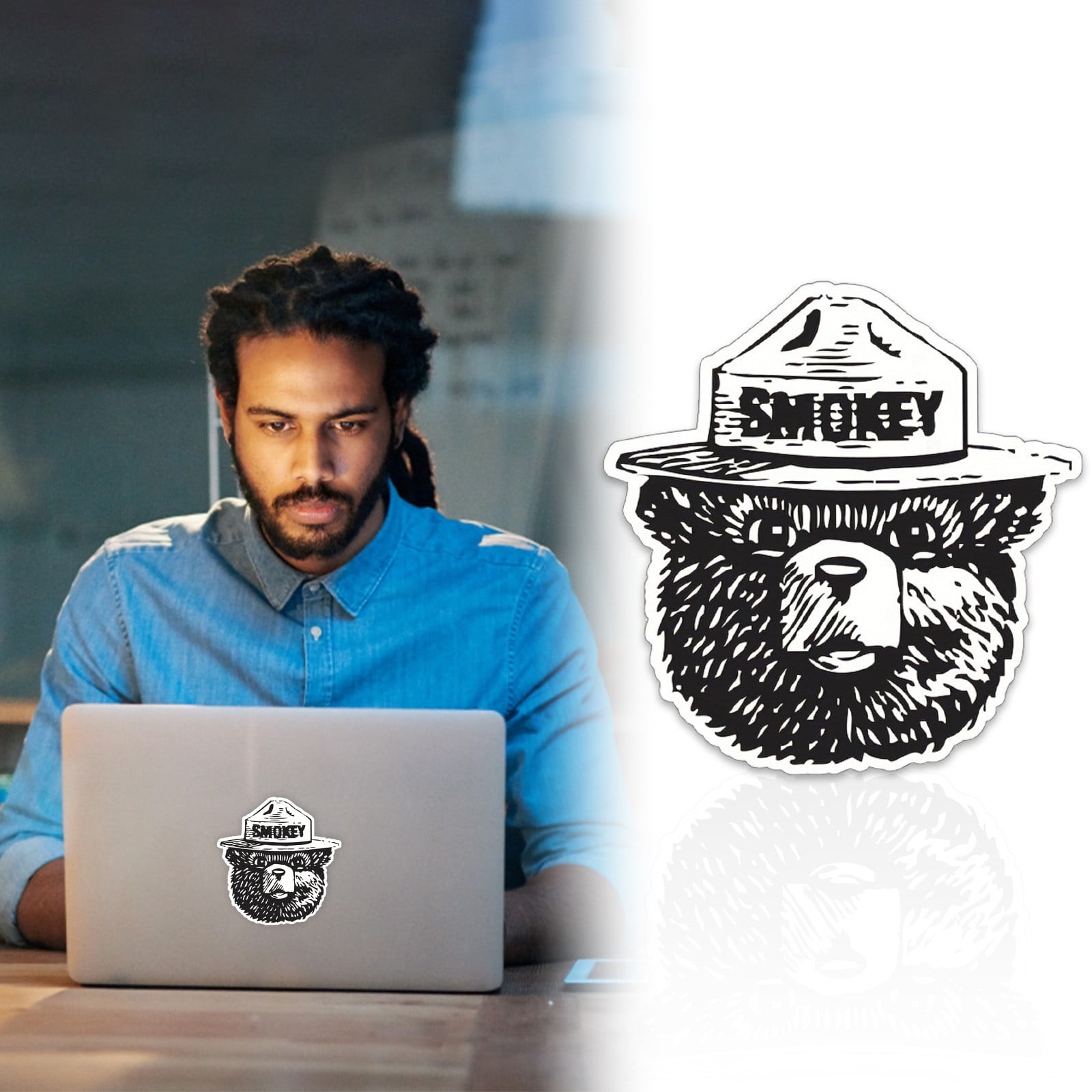 Resist Sticker Vinyl Decal Bumper Sticker 4.2" Bear Resist Resistance ...