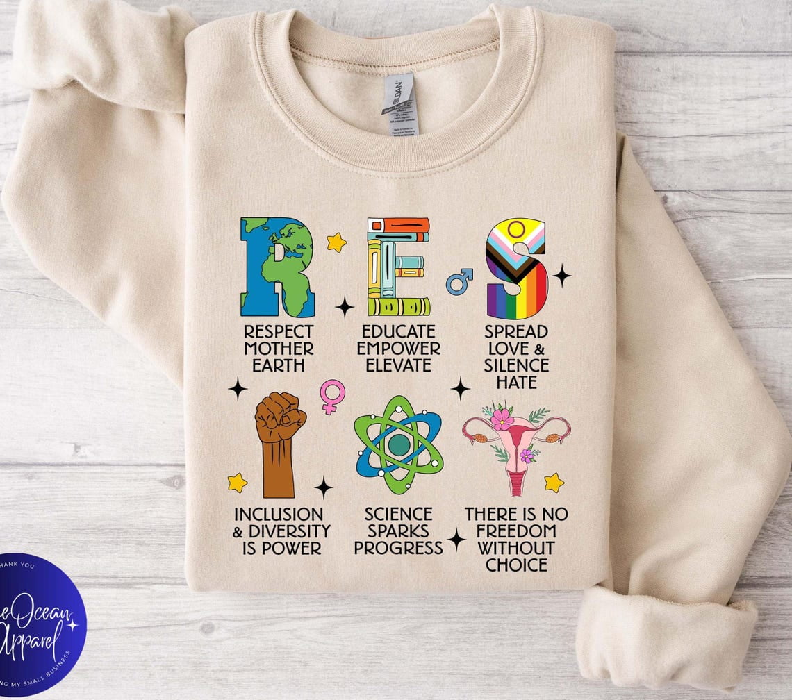 Resist Sweatshirt Pro Choice Respect Mother Earth Inclusion Diversity ...