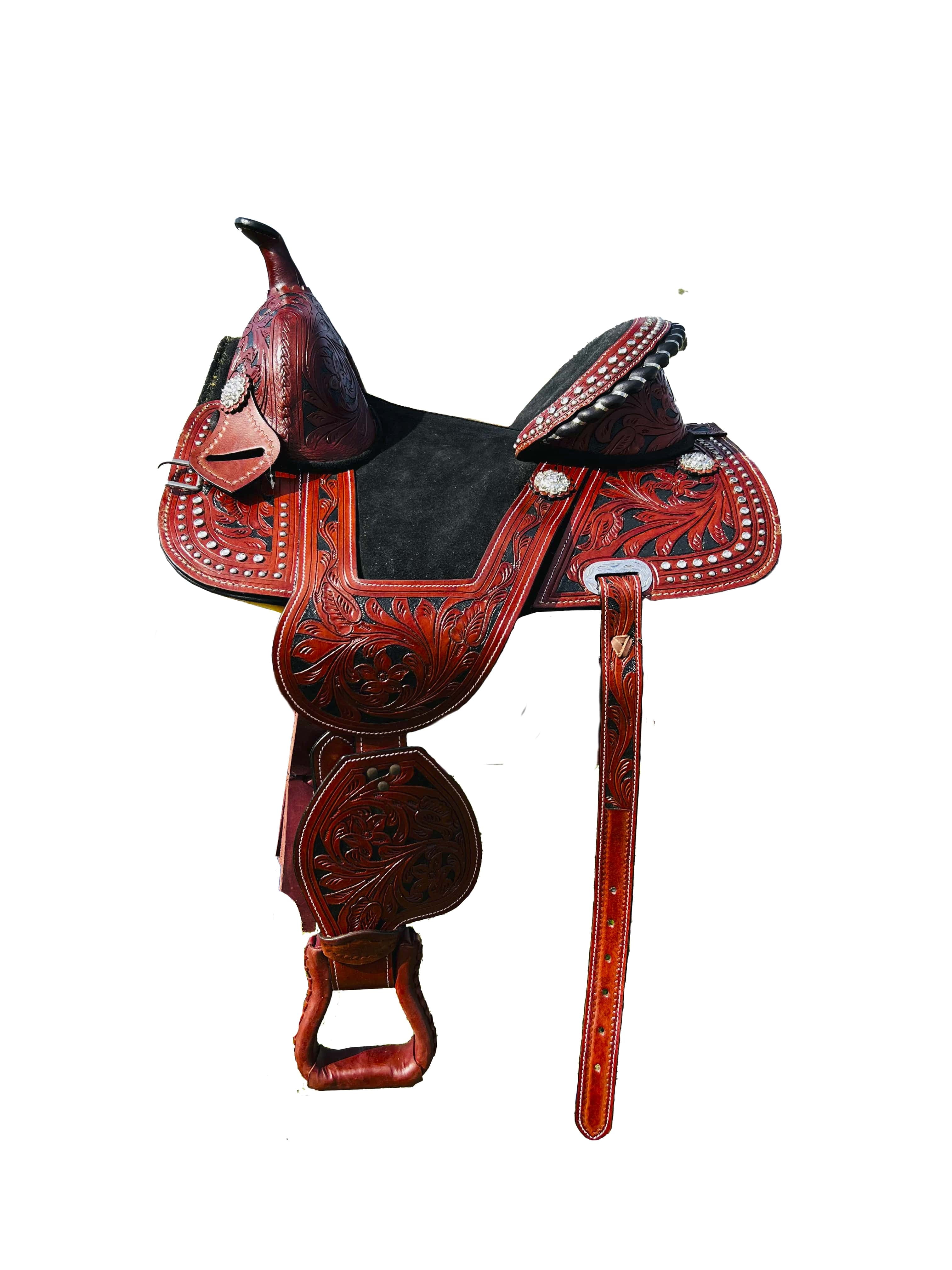 Resistance Leather Western Pleasure Trail Treeless Horse Saddle with ...