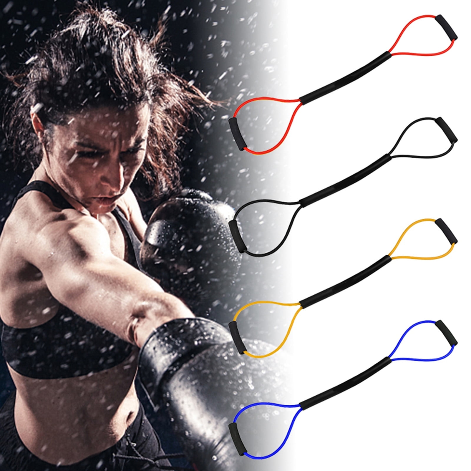 Resistance Band, 15/20/25/35 LB Silicone Exercise Band with Handles ...