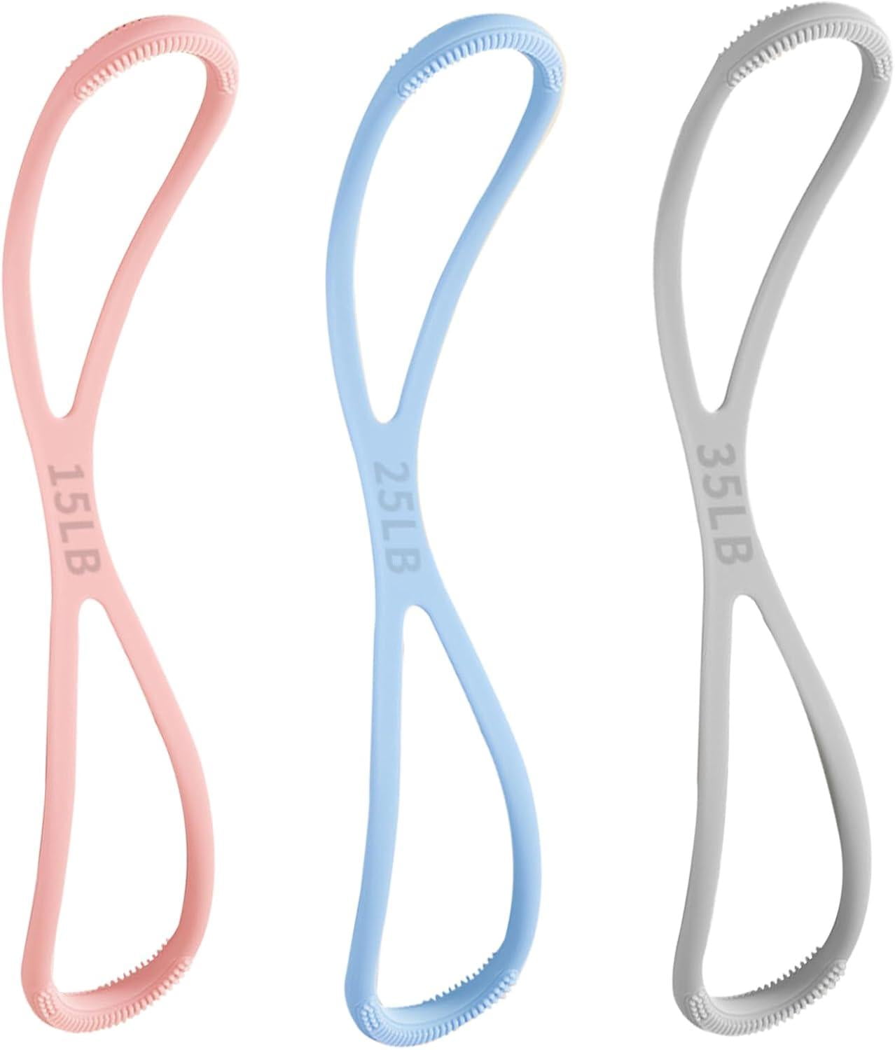 Resistance Band, 15 LB Silicone Exercise Band with Handles, Figure 8 ...