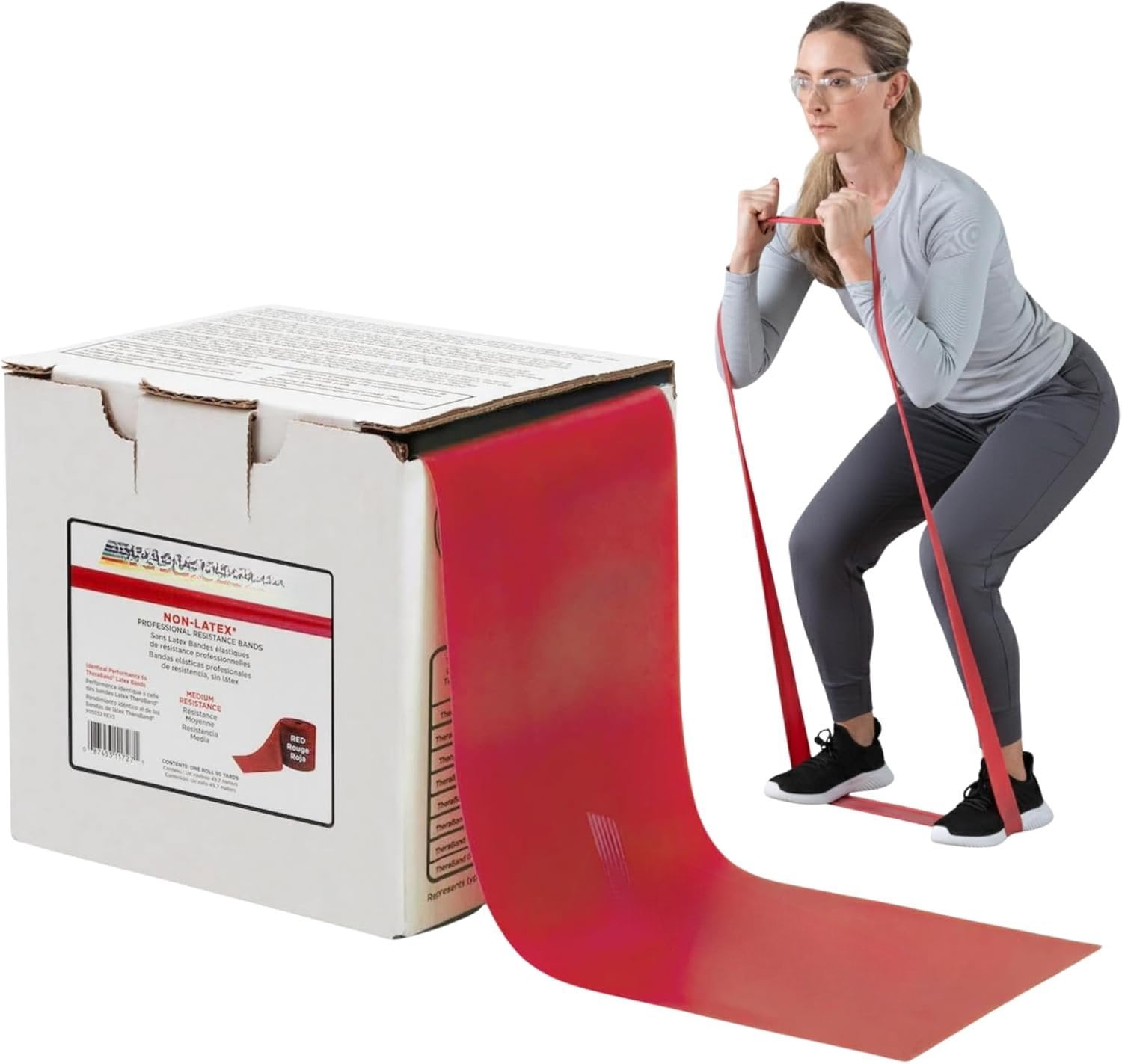Resistance Band 25 Yard Roll, Non-Latex Professional Elastic Stretch ...