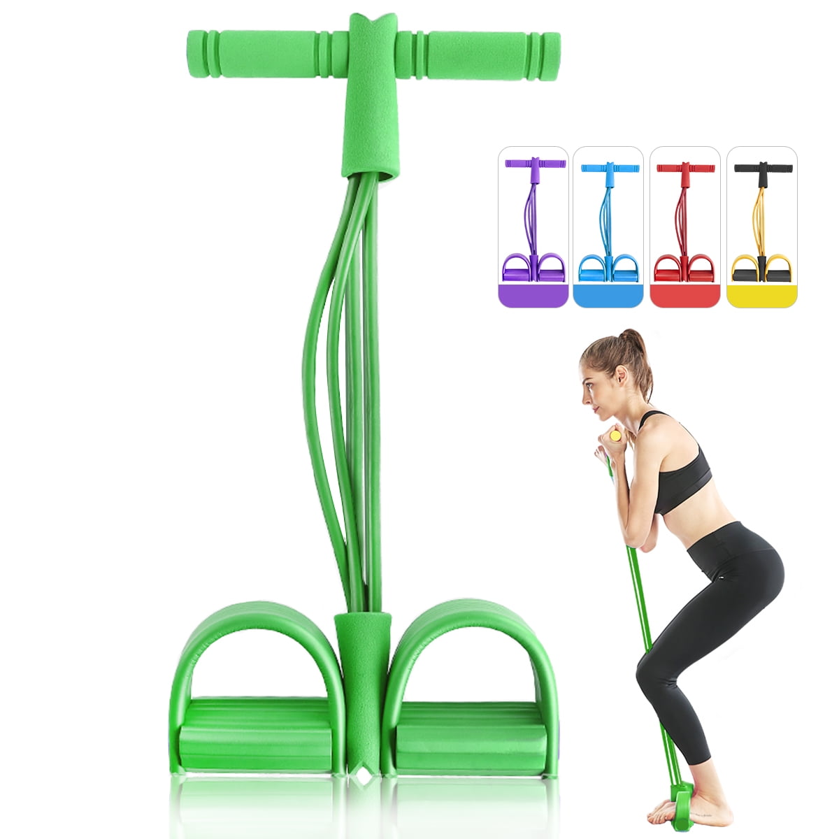 Resistance Band, 4-Tube Pedal Resistance Bands with Handles, Elastic ...