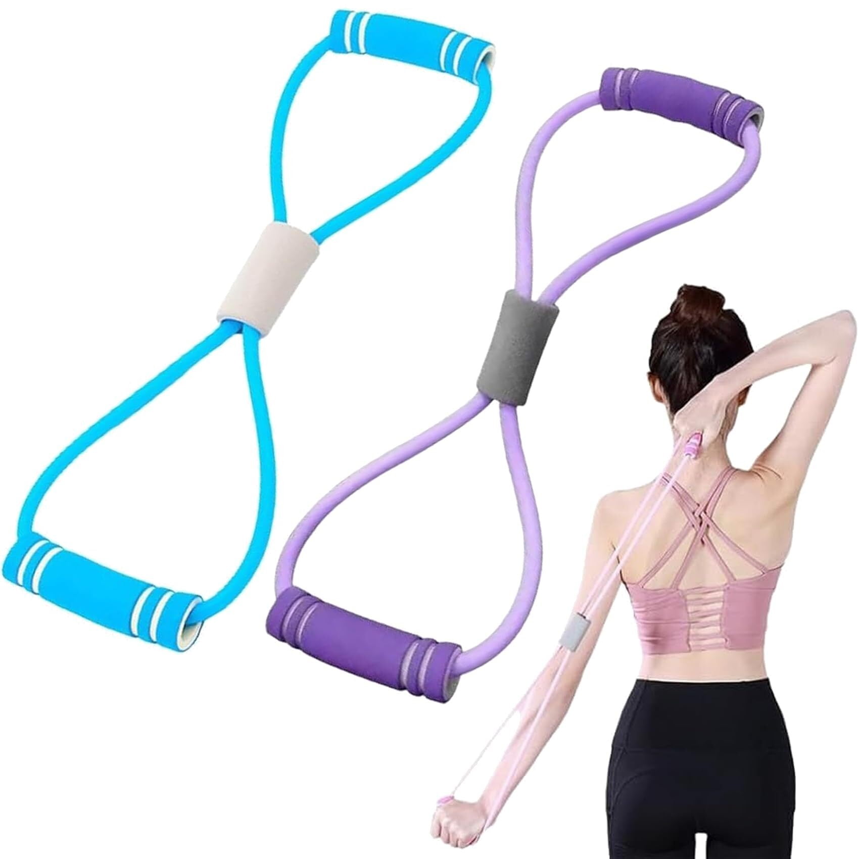 Resistance Band, Figure 8 Resistance Band with Handles, Chest Expander ...