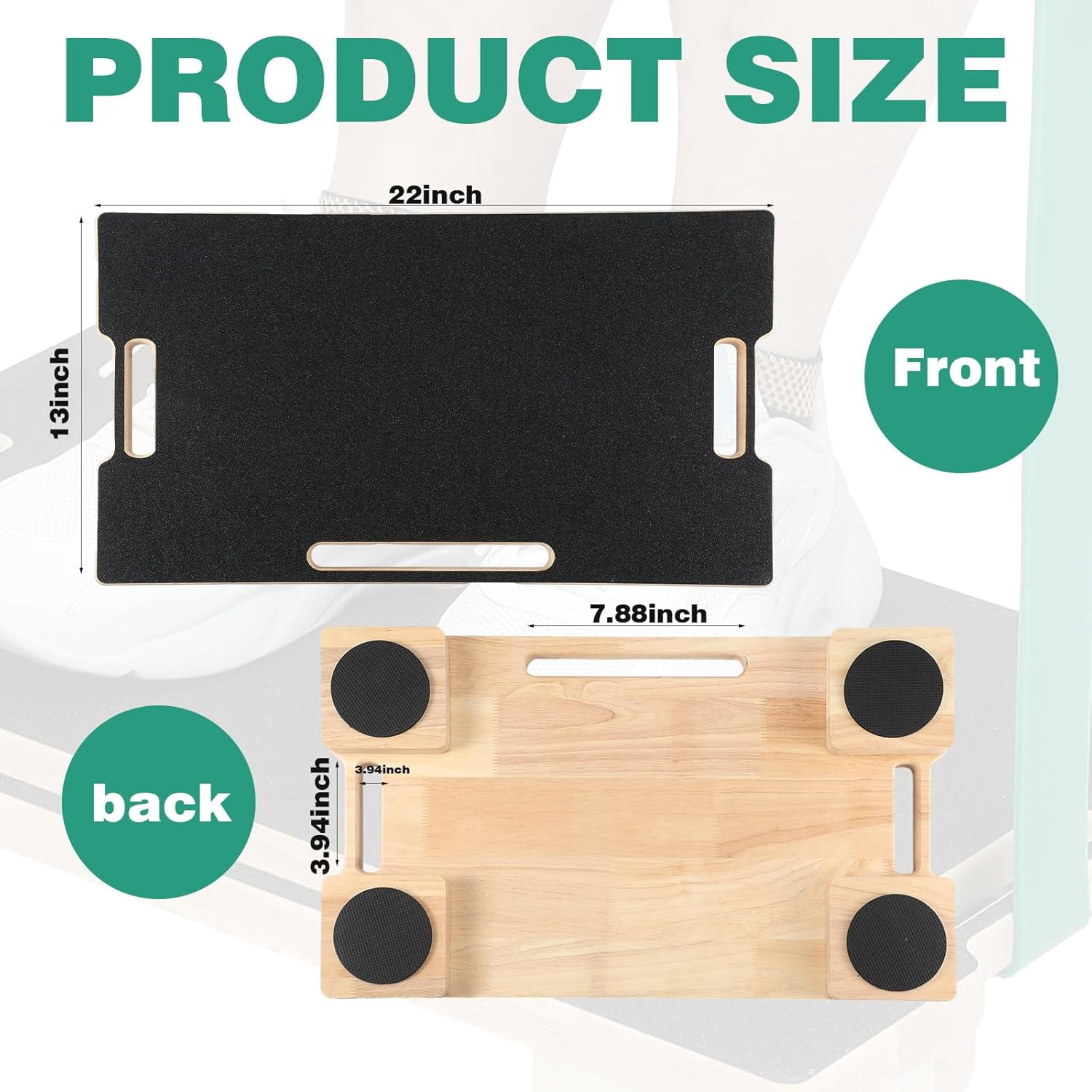 Resistance Band Footplate Wood Exercise Platform with Non-slip Surface ...