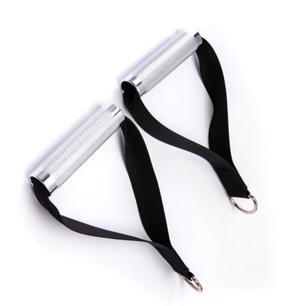Resistance Band Handle with Steel D Rings Gym Cable Machine Attachments ...