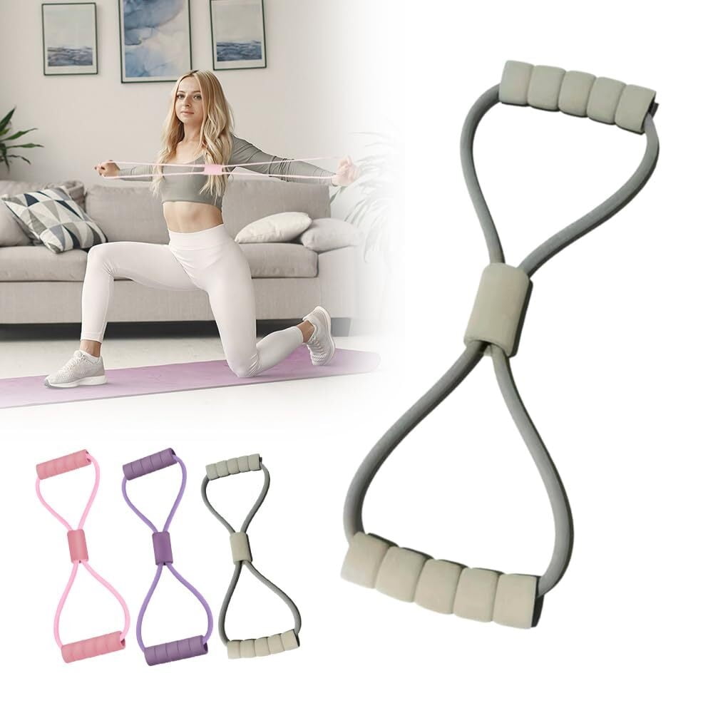 Resistance Band with Handles, Figure 8 Stretch Fitness Strap for Full ...