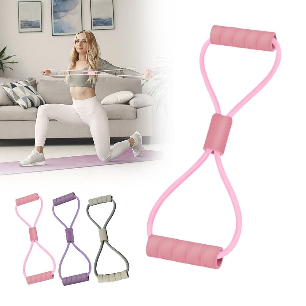 Resistance Band with Handles, Figure 8 Stretch Fitness Strap for Full ...