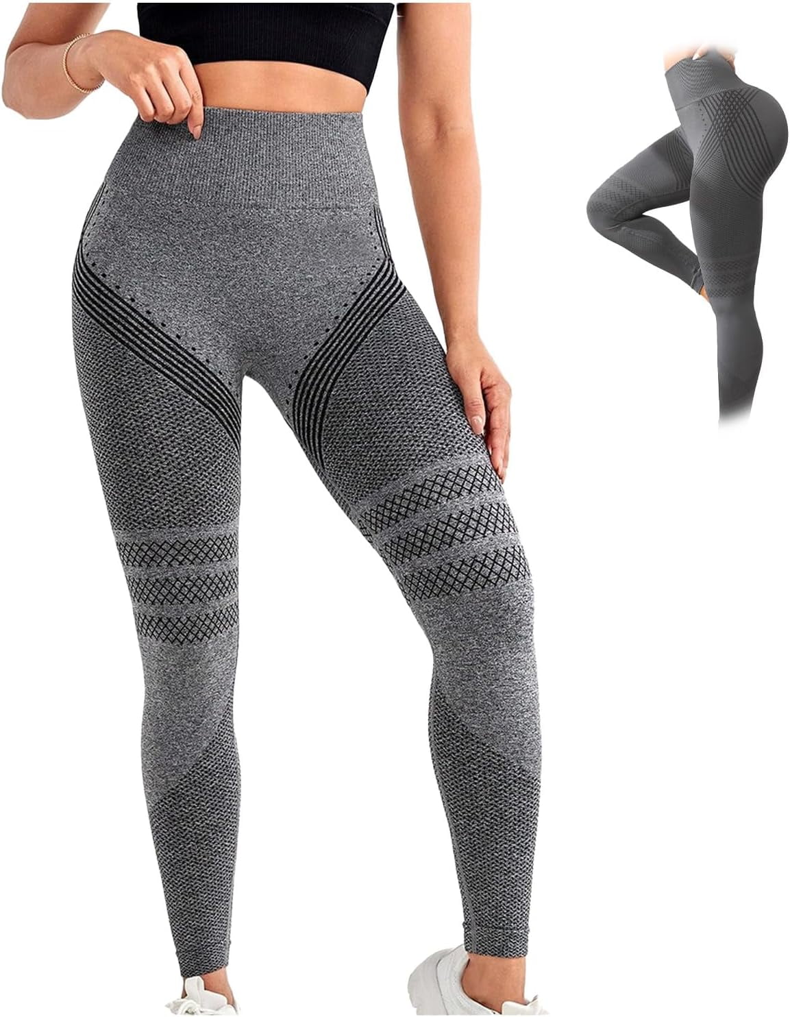 Resistance Band Leggings, High Waist Butt Lifting Built in Band ...