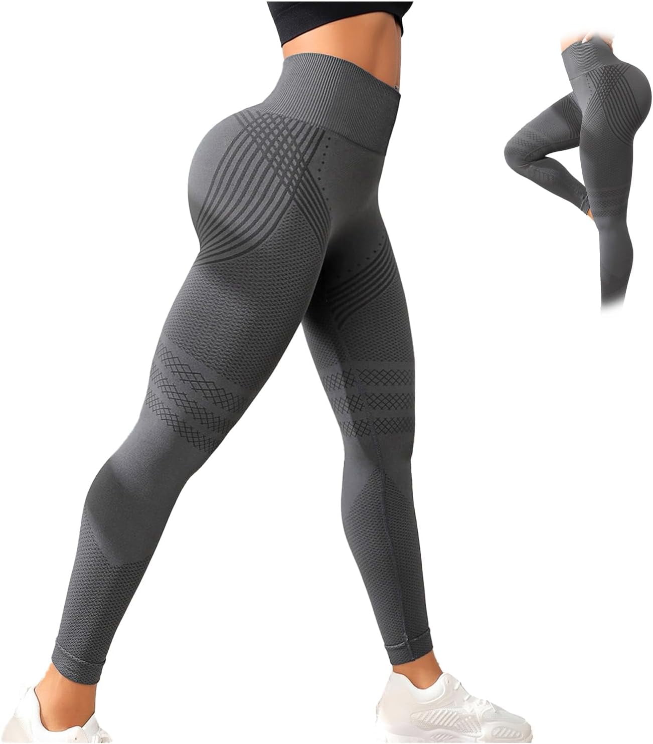 Resistance Band Leggings, High Waist Butt Lifting Built in Band ...