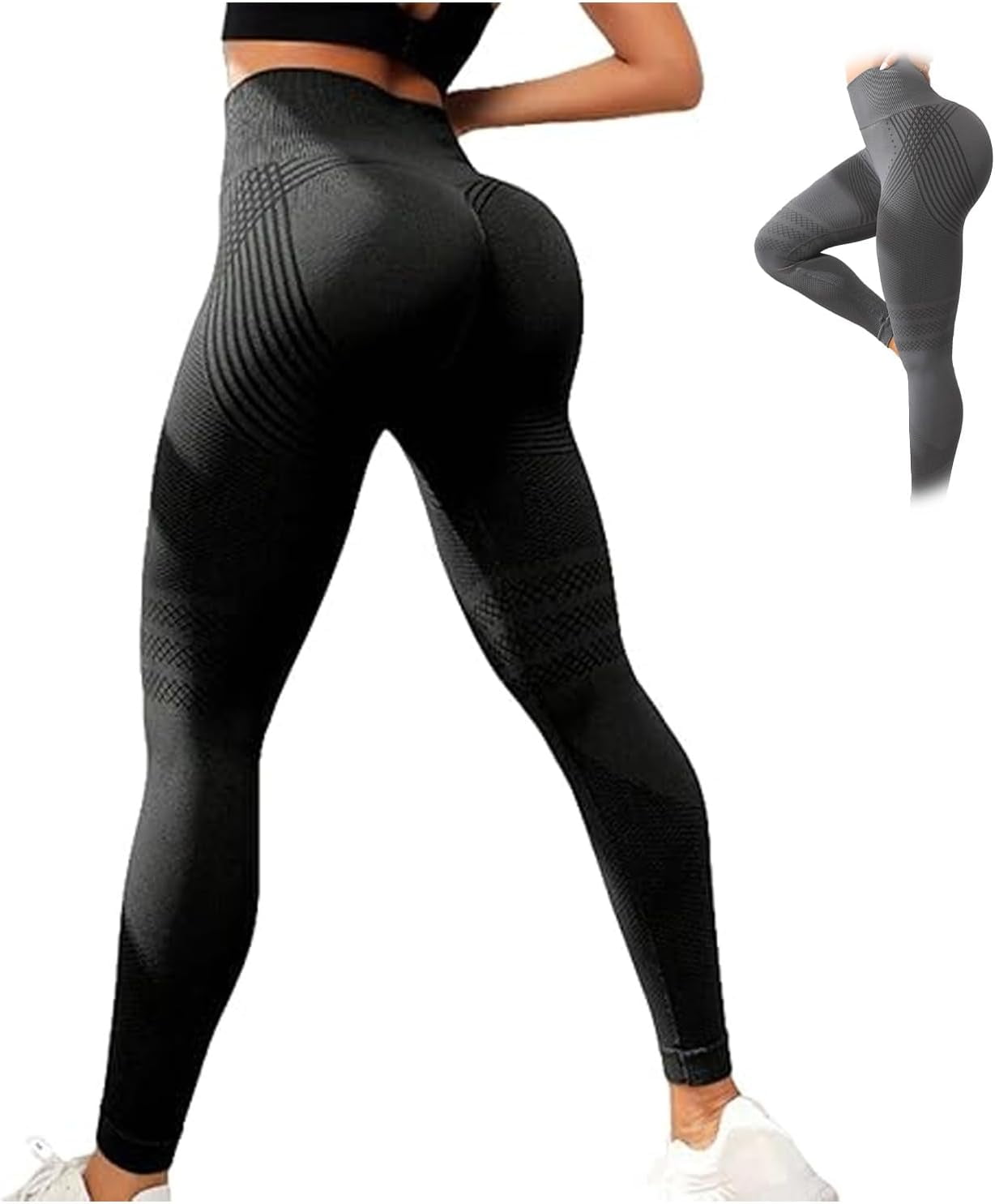 Resistance Band Leggings, High Waist Butt Lifting Built in Band ...