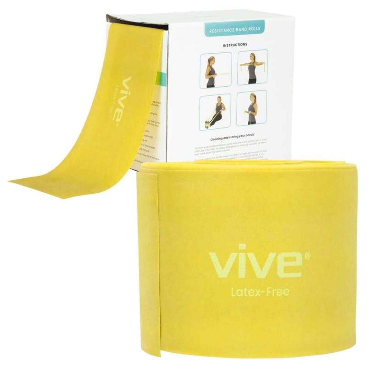 Vive Professional Resistance Bands - 25 Yard Non-Latex Roll for ...