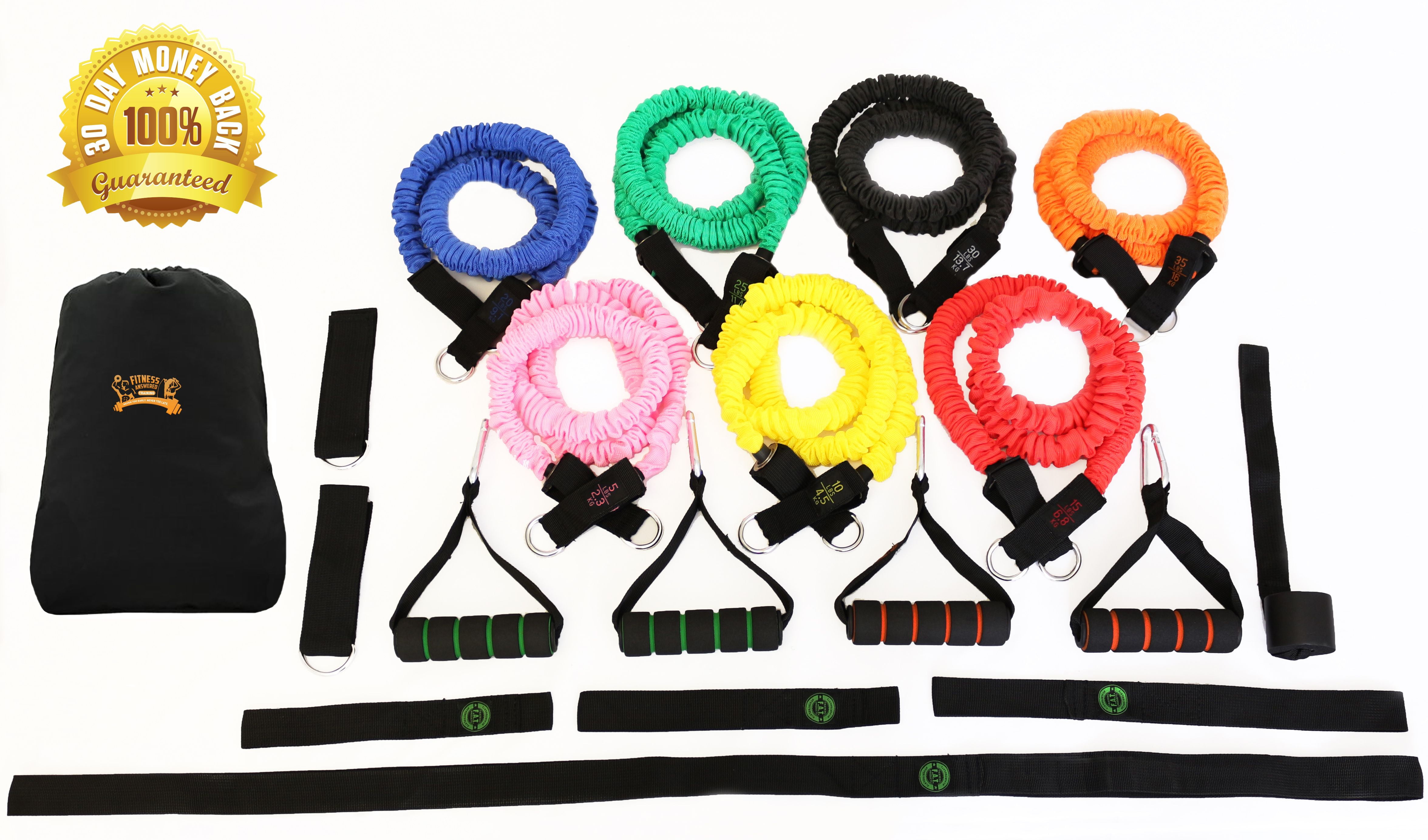 Free Shipping! Resistance Band Set_ 23 Piece Exercise Fitness Kit _ 7 ...