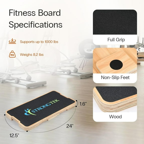 Resistance Band Training Platform, Heavy-Duty Bamboo/Wood Board for ...