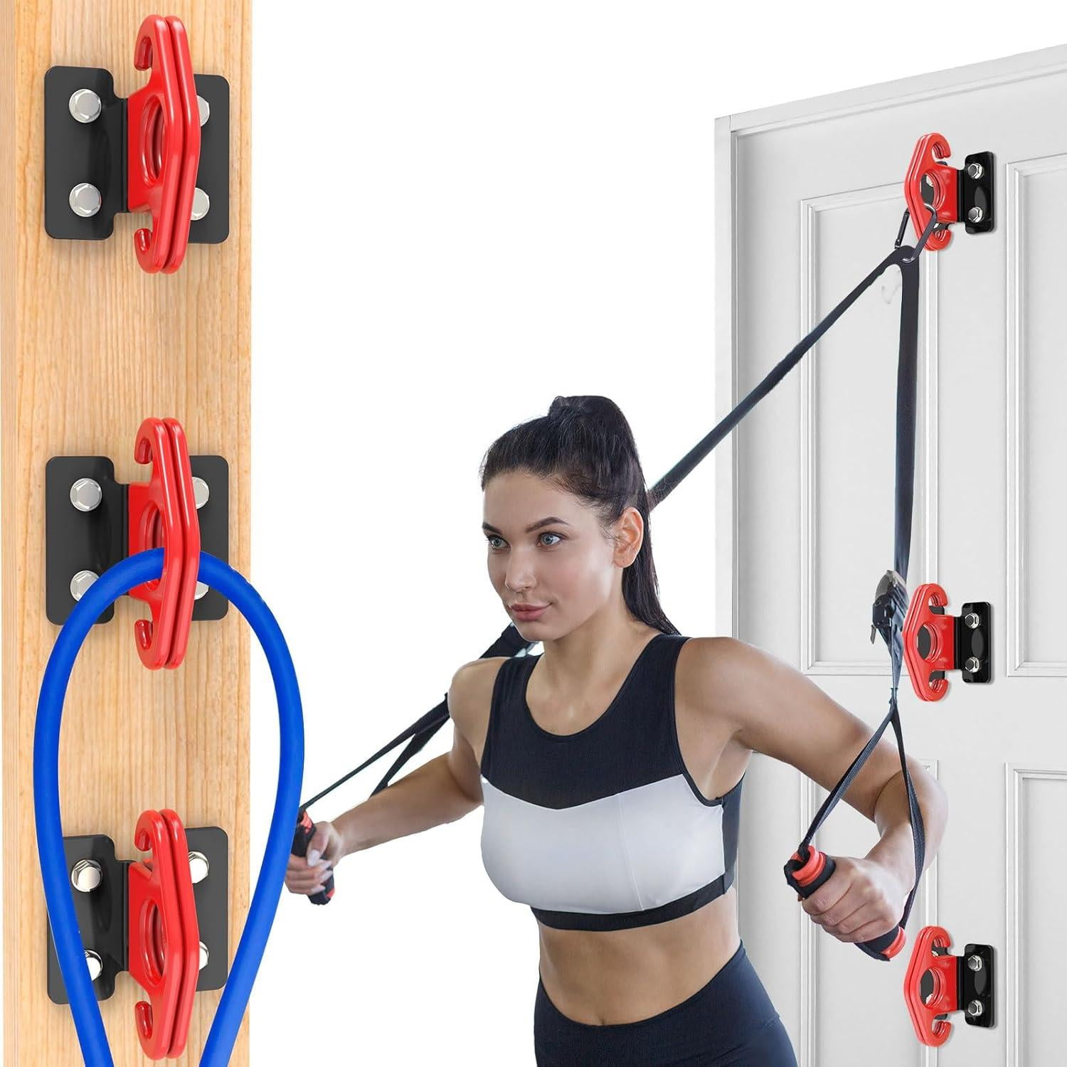 Resistance Band Wall Anchor Set，No Weld Wall Mount for Exercise Bands ...