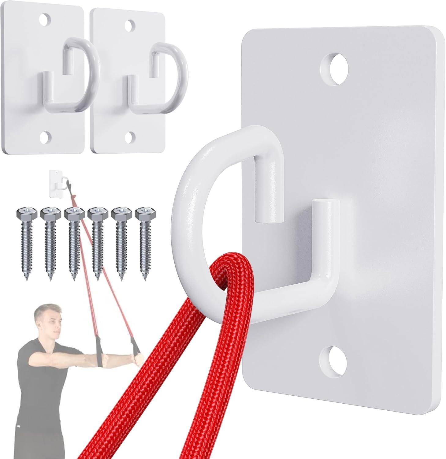 Resistance Band Wall Anchors System, Wall Mount Workout Anchors for ...
