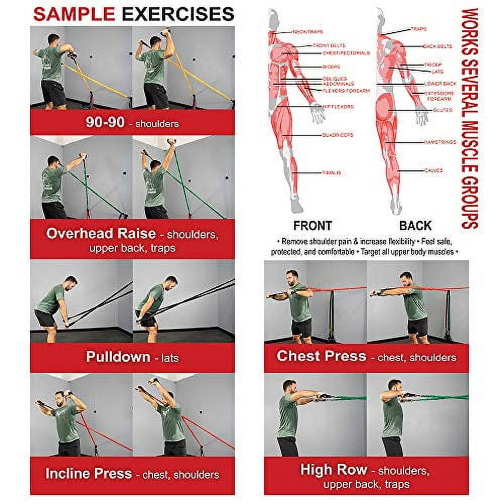 Resistance Bands – 25 lbs. Resistance – Carabiners Attached – 2 Handles ...