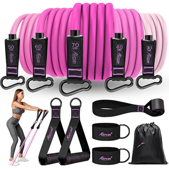 Resistance Bands, Exercise Bands with Handles, Fitness Bands, Workout ...