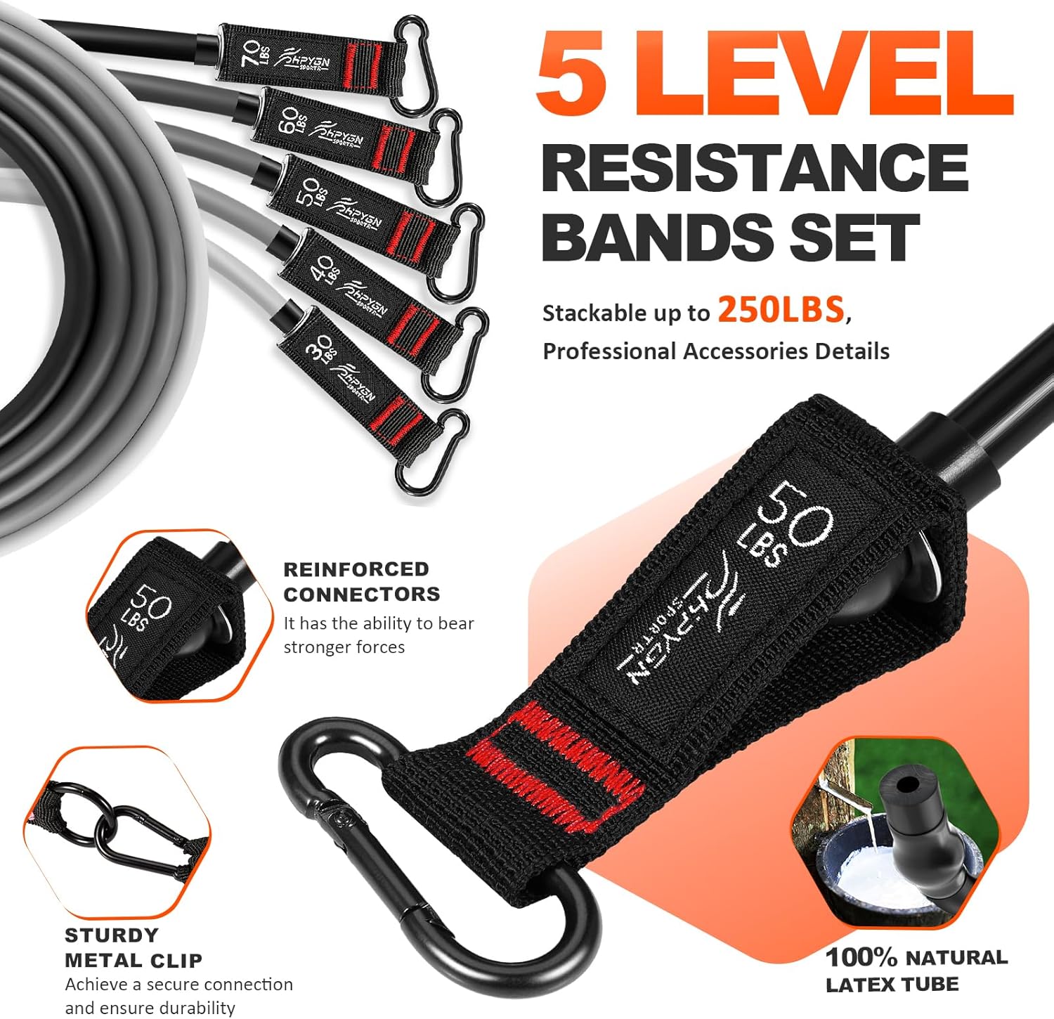 Resistance Bands, Exercise Bands with Handles, Fitness Bands, Workout ...