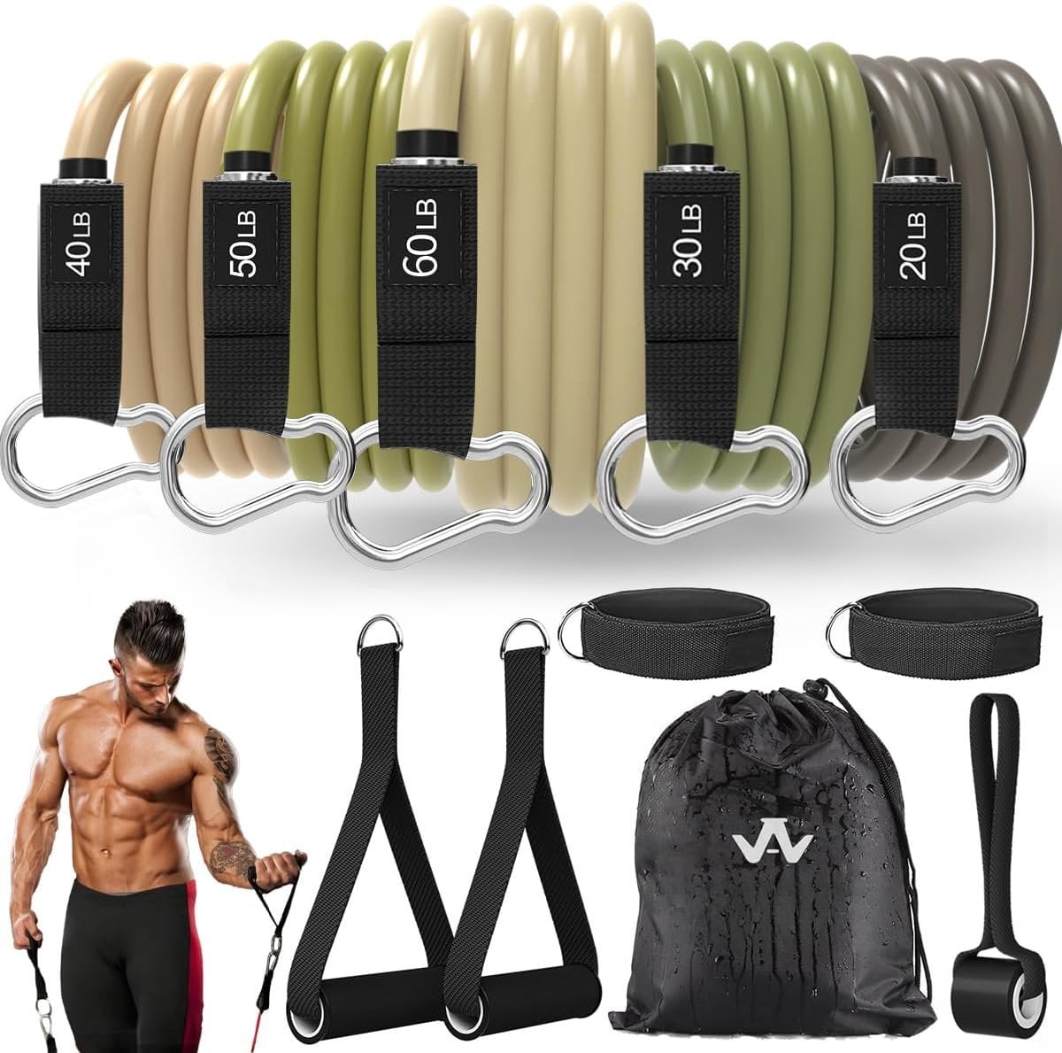 Resistance Bands, Exercise Bands,Resistance Bands for Working Out, Work ...