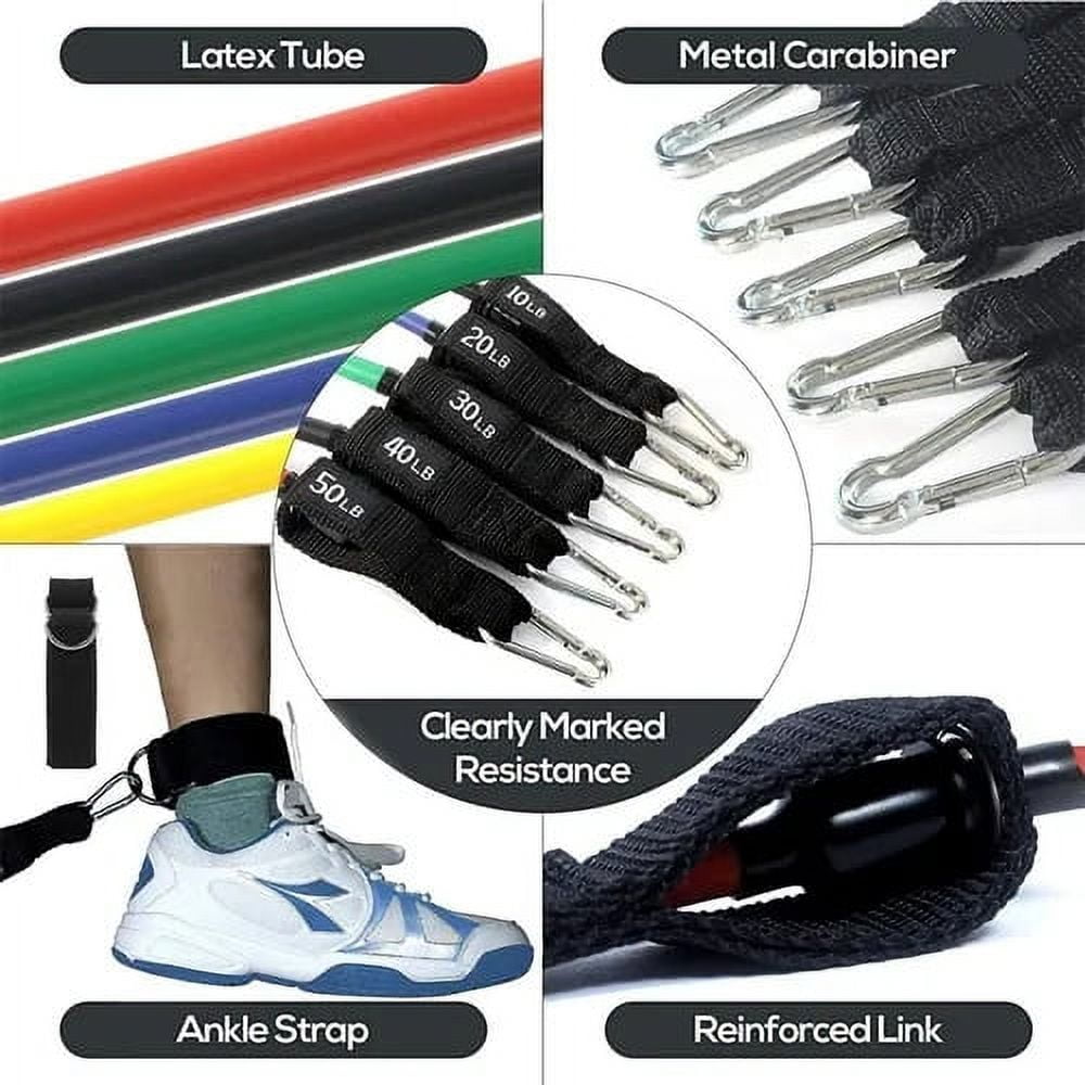 Resistance Bands, Exercise Bands Set With Door Anchor, Legs Ankle ...