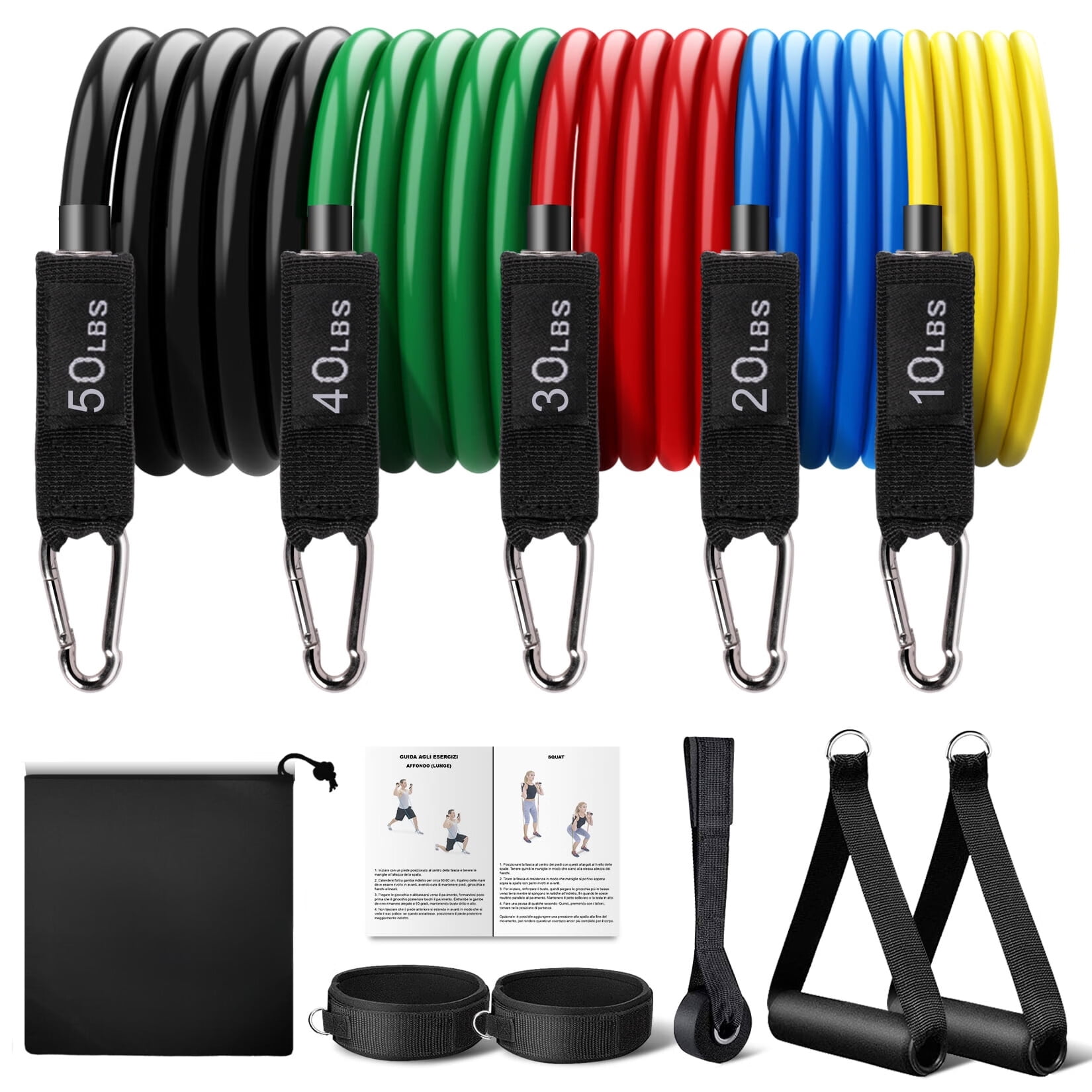 Resistance Bands Exercise Bands Workout Bands - Up to 150lb, Indoor and ...