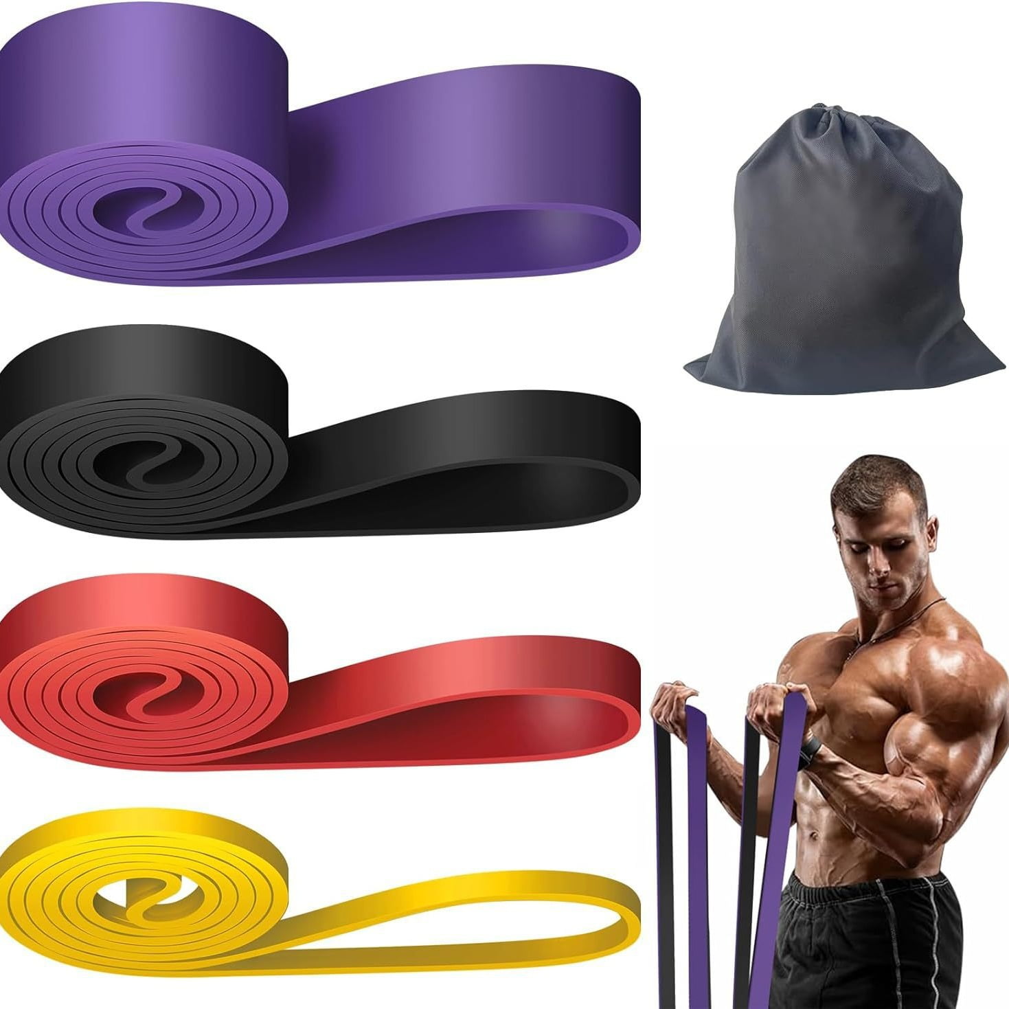 Resistance Bands, Pull Up Bands - Workout Bands, Eexercise Bands, Long ...