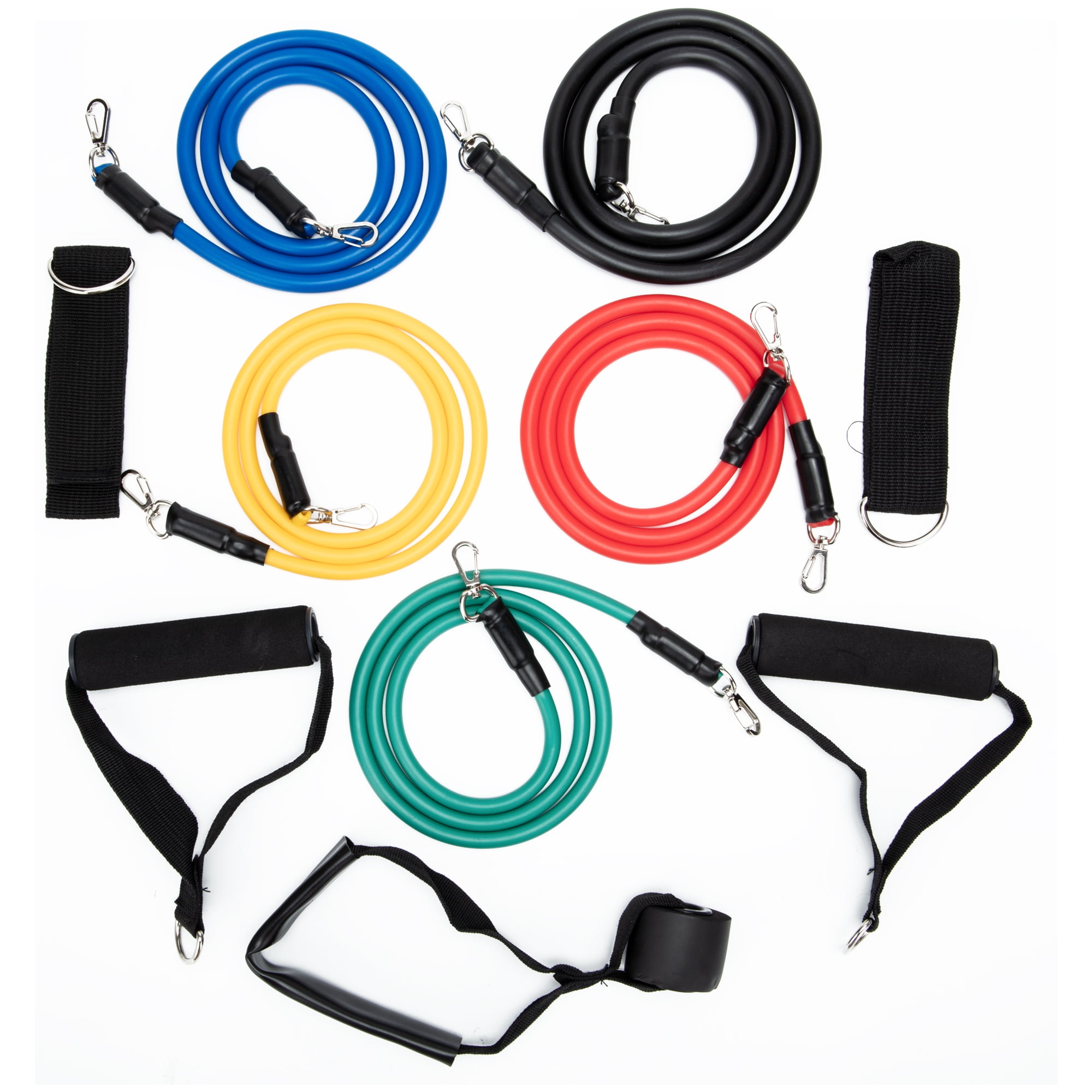 Resistance Bands Set (11 PCS) Portable Home Gym Accessories Stackable ...