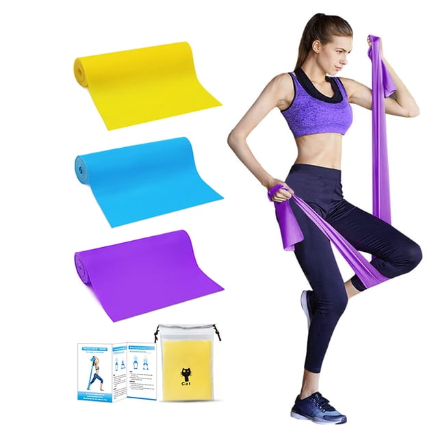 Resistance Bands Set, 3 Pack Latex Exercise Bands with Different ...