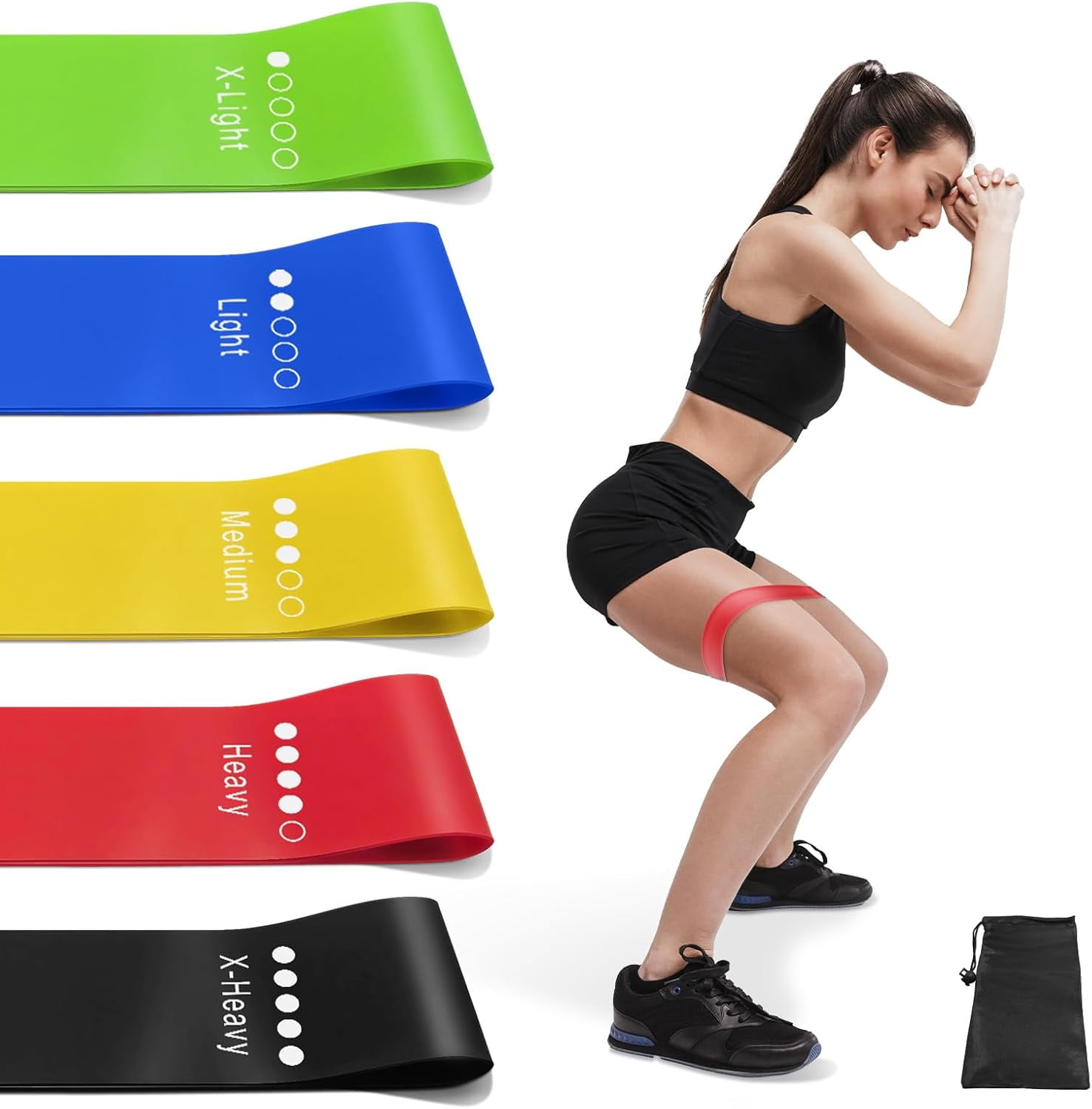 Resistance Bands for Working Out, 5 Pcs Exercise Bands Resistance Bands ...