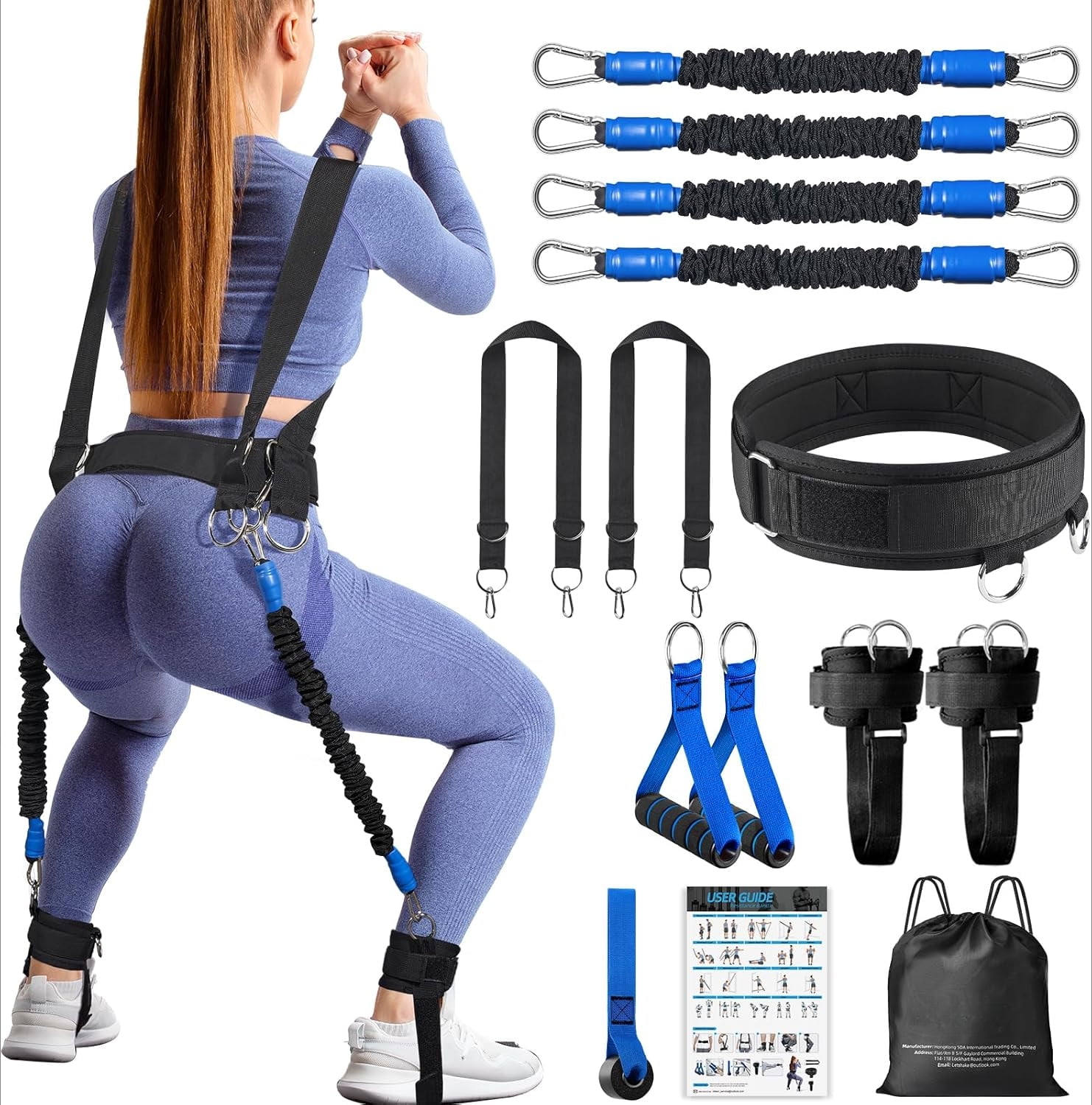 Resistance Bands for Workout - Vertical Jump Trainer Set with Handles ...