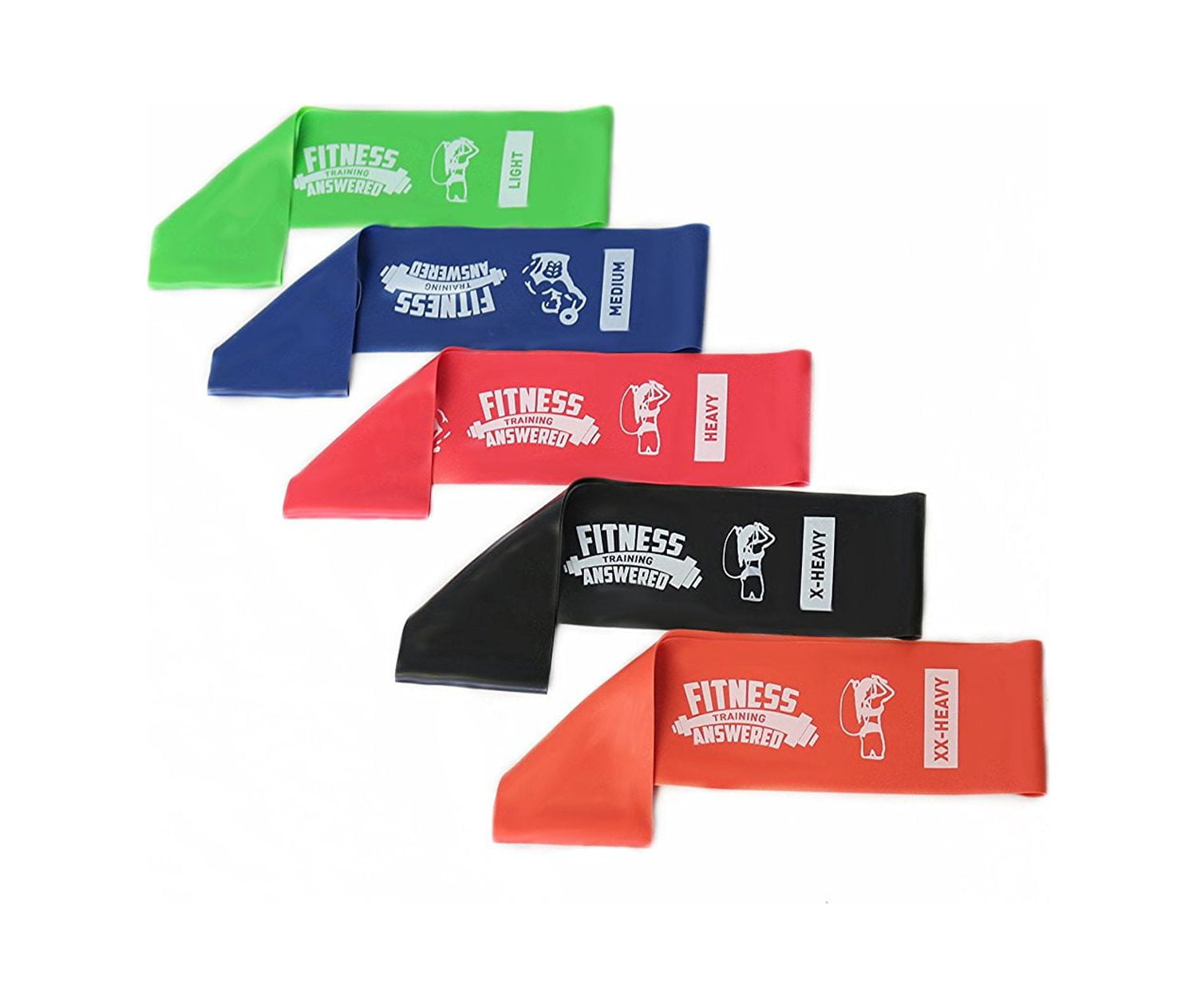 Resistance Bands - Yoga Fitness Bands - 10x2 in 5-Pack- Progressive ...
