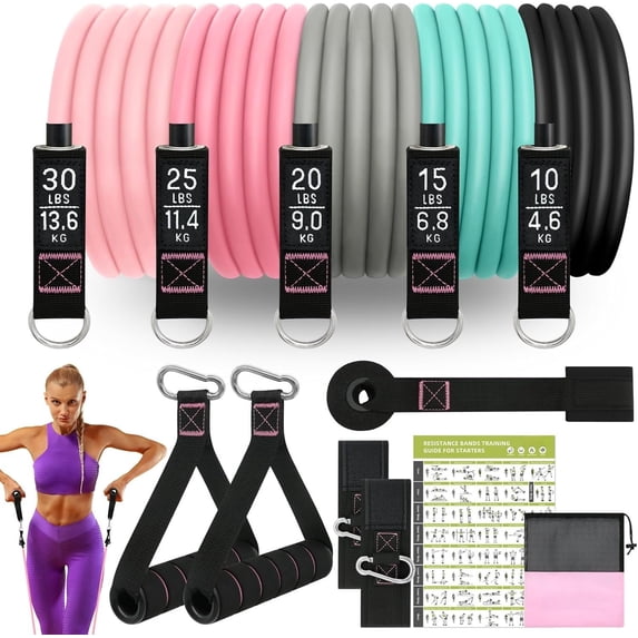 Resistance Bands for Working Out, Exercise Bands with Handles, Stretch ...