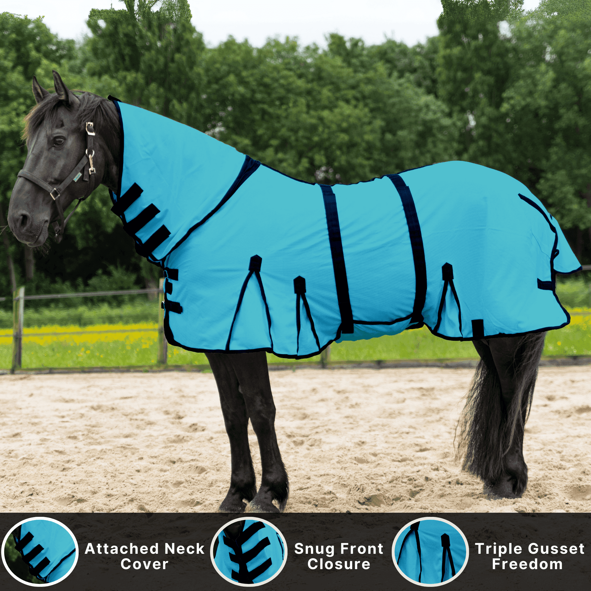 Resistance Lightweight Mesh Fly Sheet with Full Neck & Belly Band – UV ...