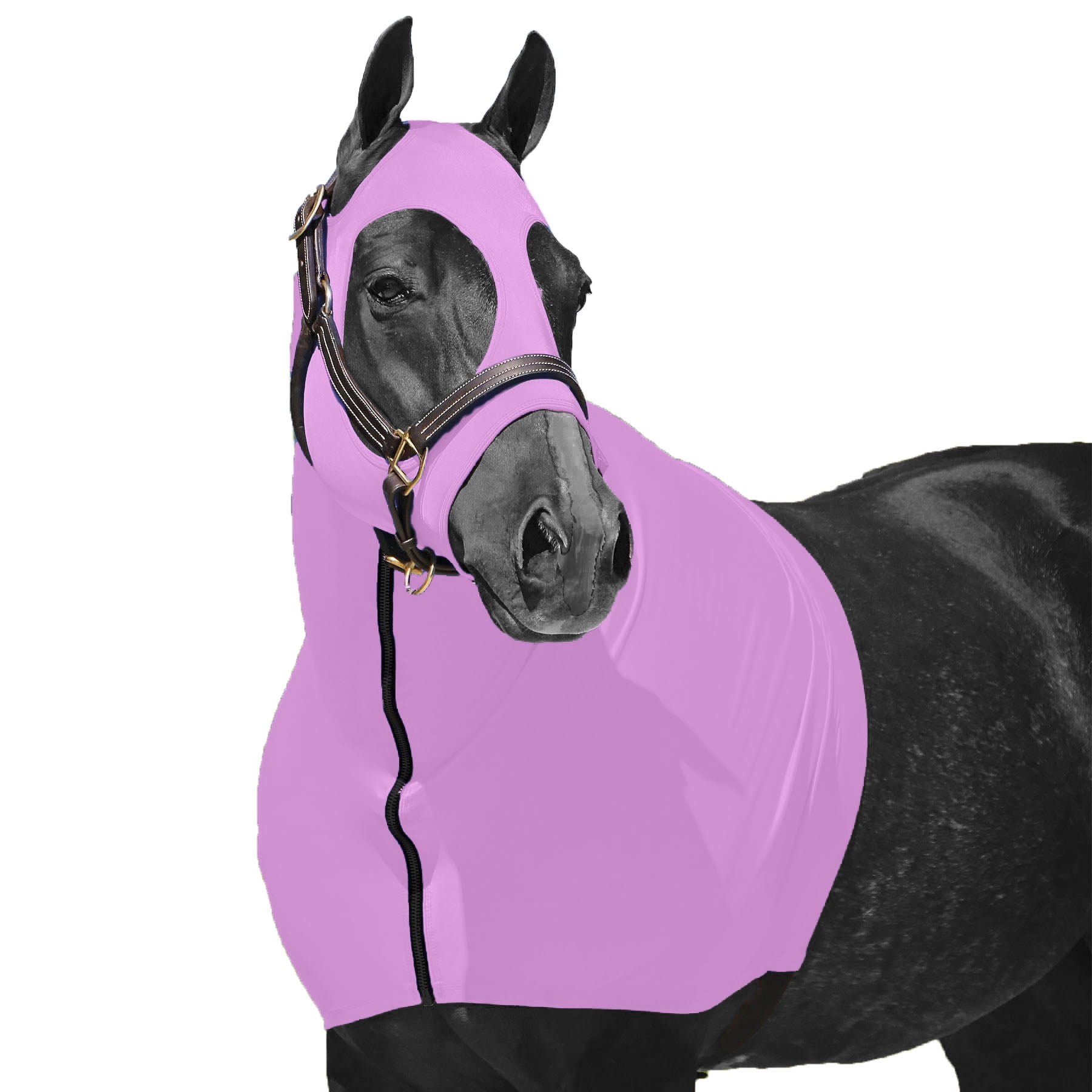 Resistance Horse Hood Slinky Lycra Zippered Mane Braid Shoulder Guard ...