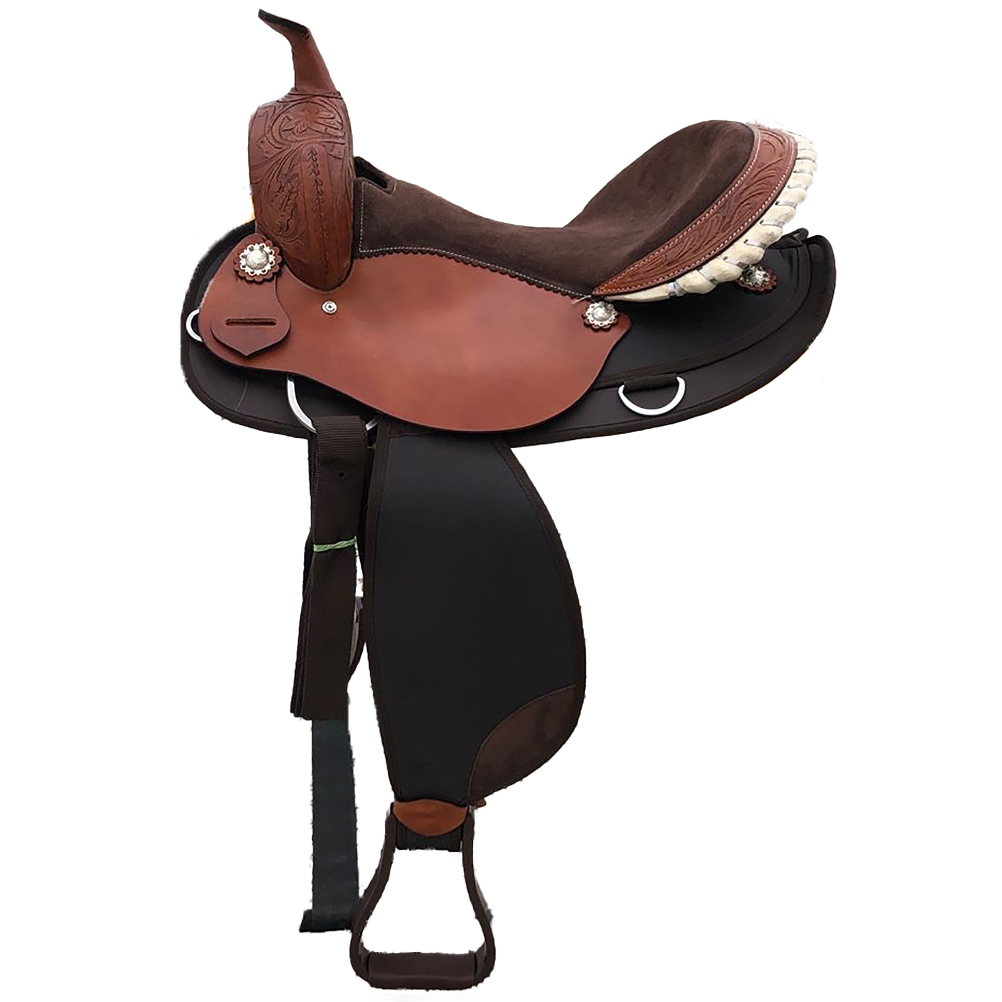 Resistance Hybrid Adults Western Leather Saddle - Half Breed - Tooled ...