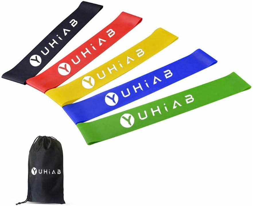 Resistance Loop Exercise Bands with Carry Bag, Set of 5 | Workout for ...