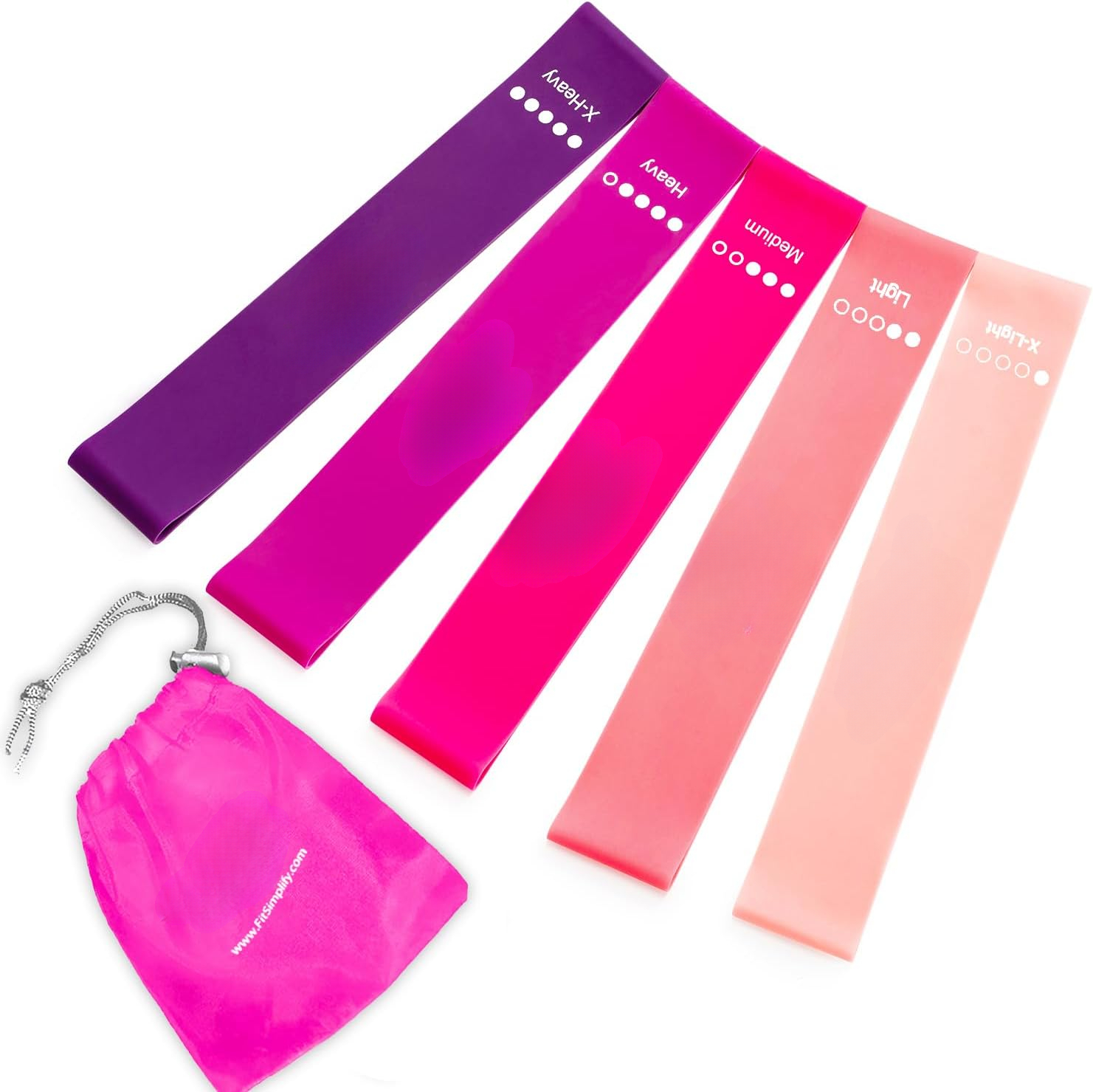 Resistance Loop Exercise Bands with Instruction Guide and Carry Bag ...