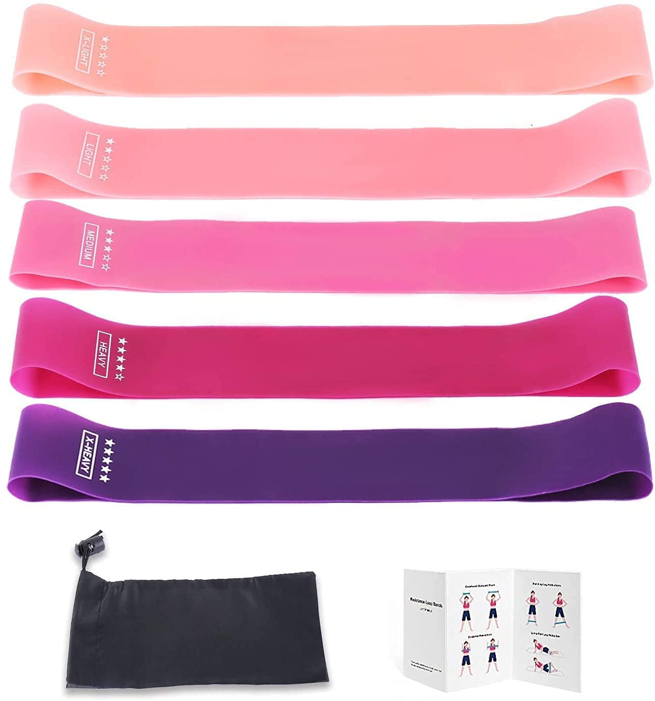 Resistance Loops Bands Exercise Band, Anti-Slip Elastic Workout Booty ...