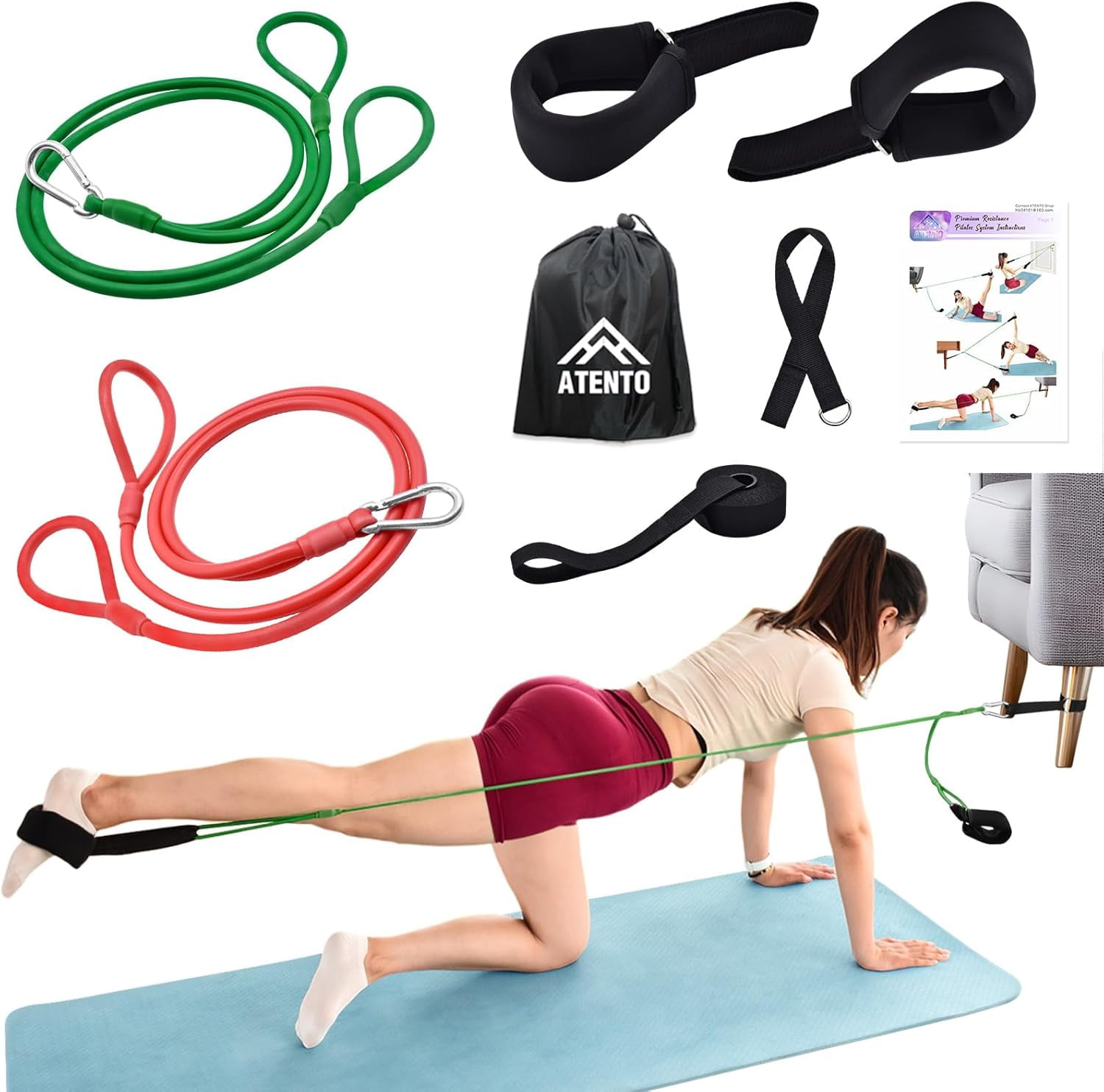 Resistance Pilates System Reformer Style Pilates Lightweight Portable ...