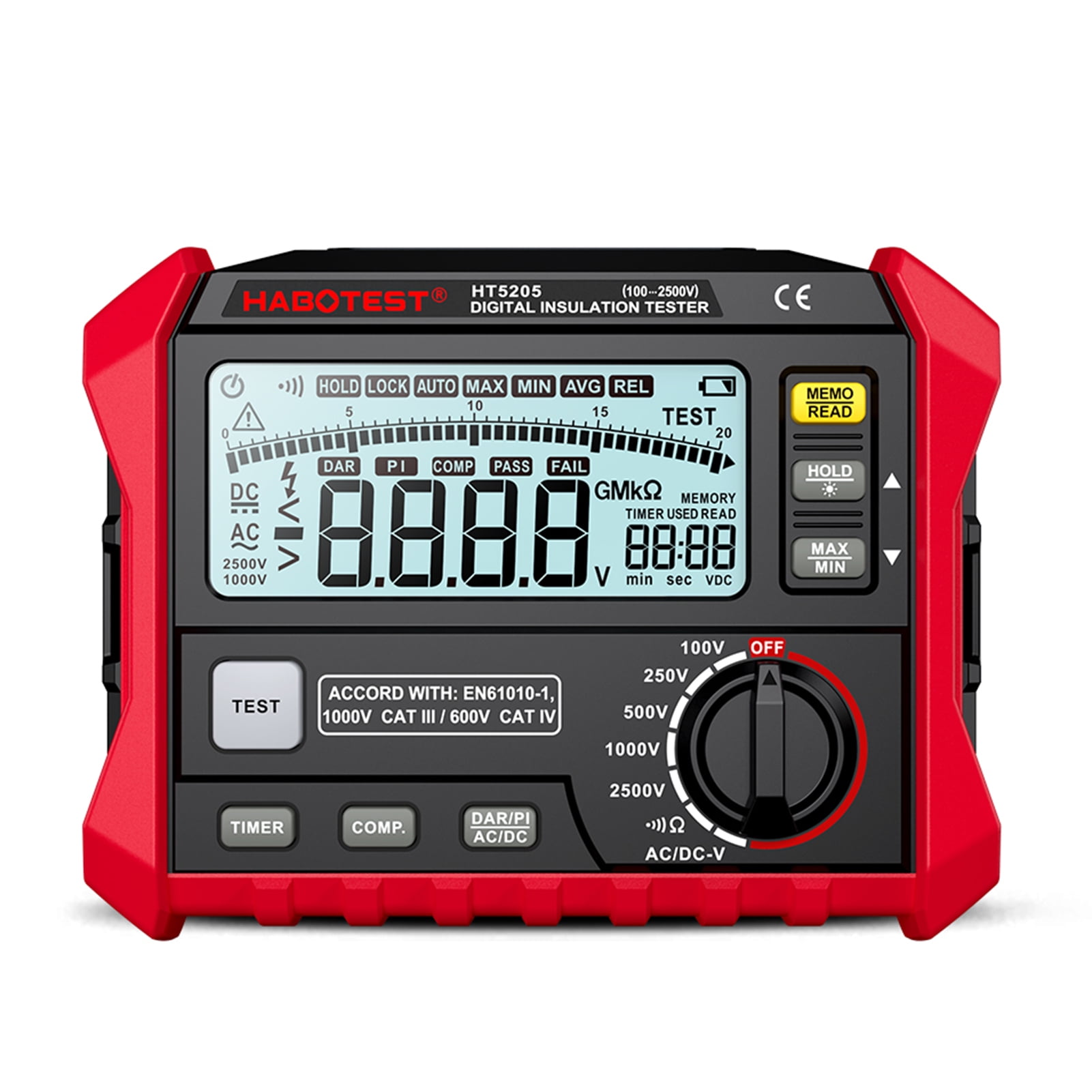 Resistance Tester,Eryue Resistance Tester Meter Twirltide Dsfen Black ...